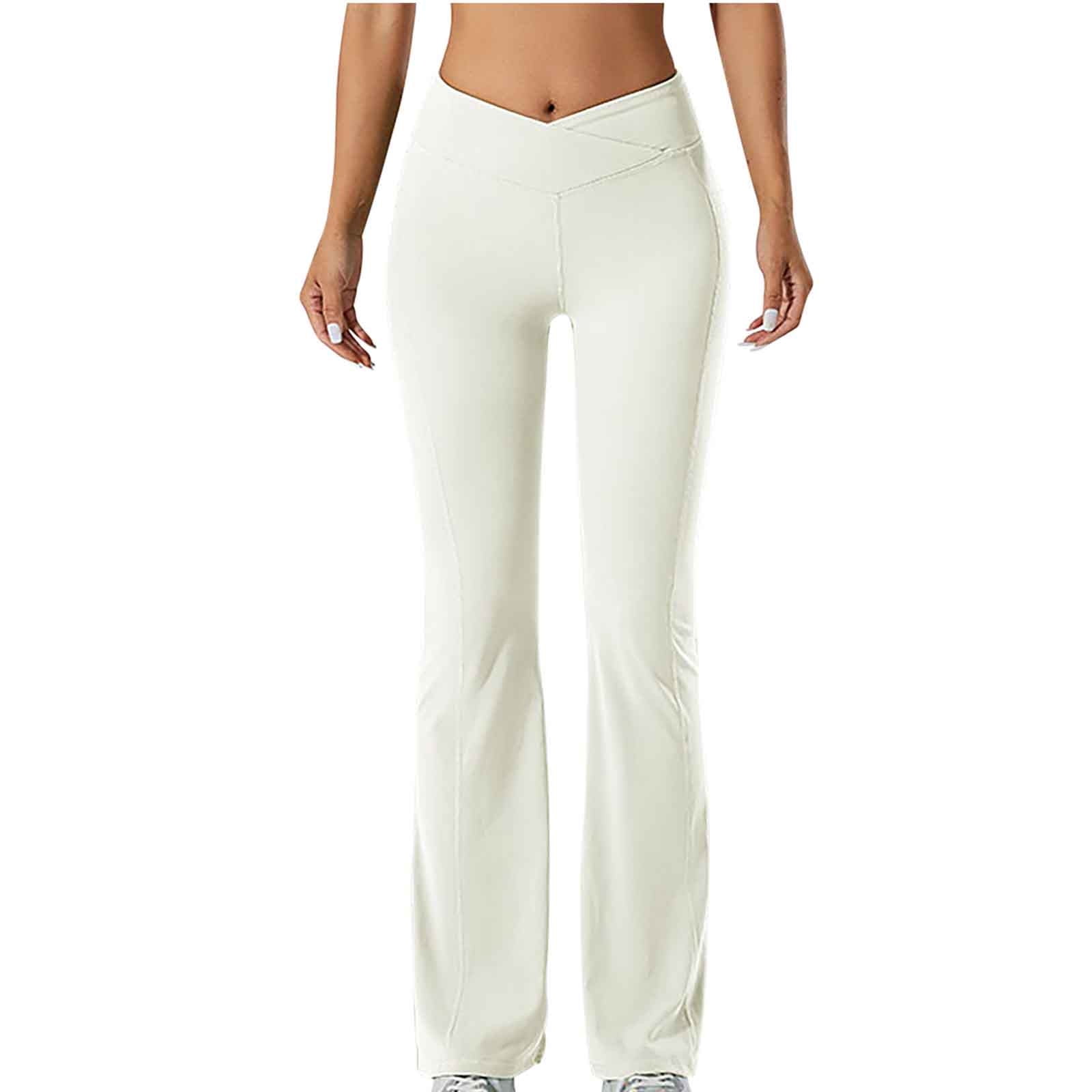 Luxalzxs Flare Leggings For Women Criss Cross Seamless High Waist Butt