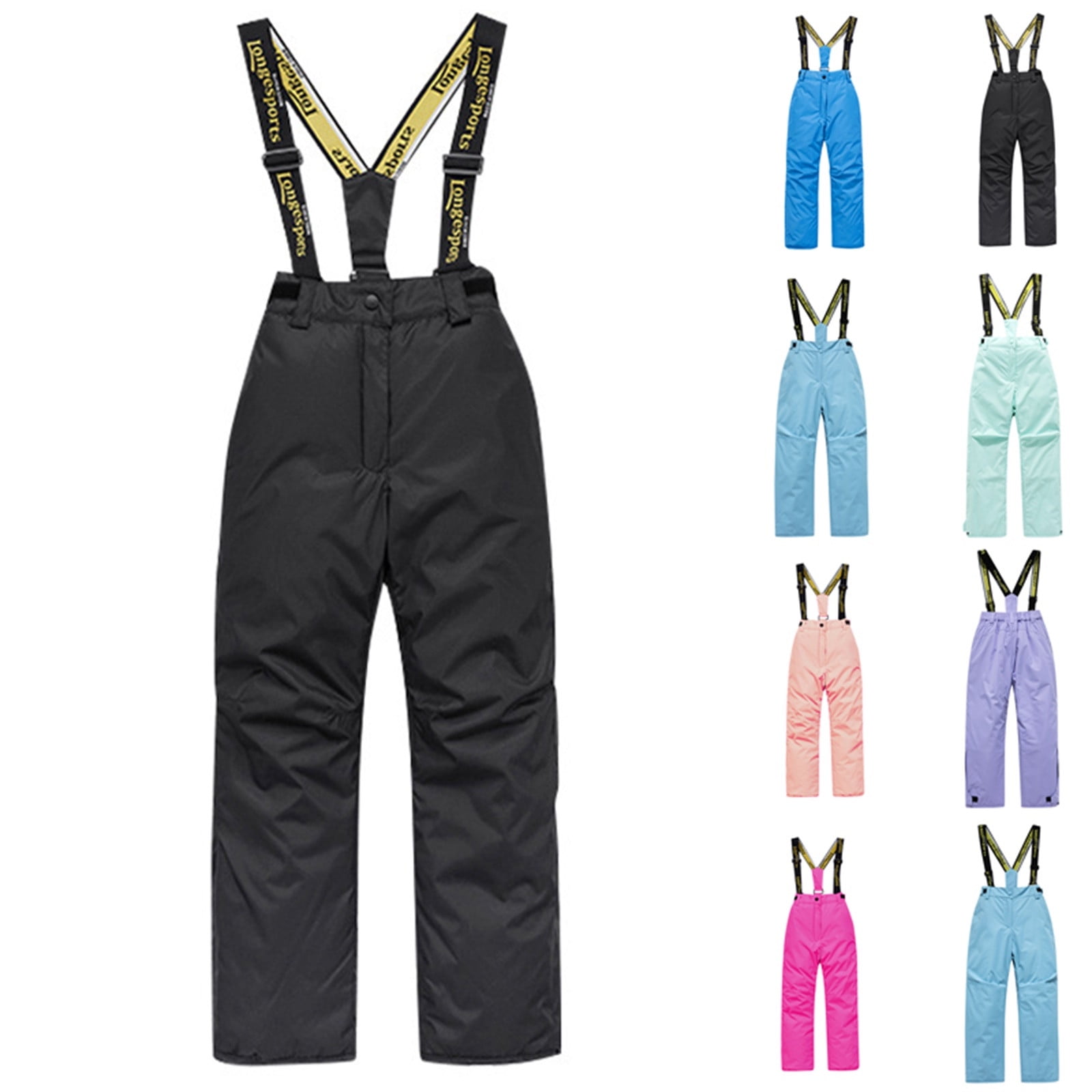 Luxalzxs Kids Snowboard Ski Pants with Detachable Suspenders, Children ...