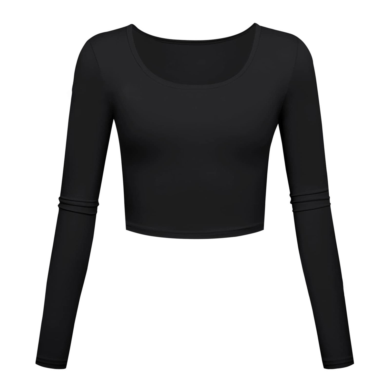Luxalzxs Lightweight Basic Crop Tops Slim Fit Long Sleeve Workout Tops ...