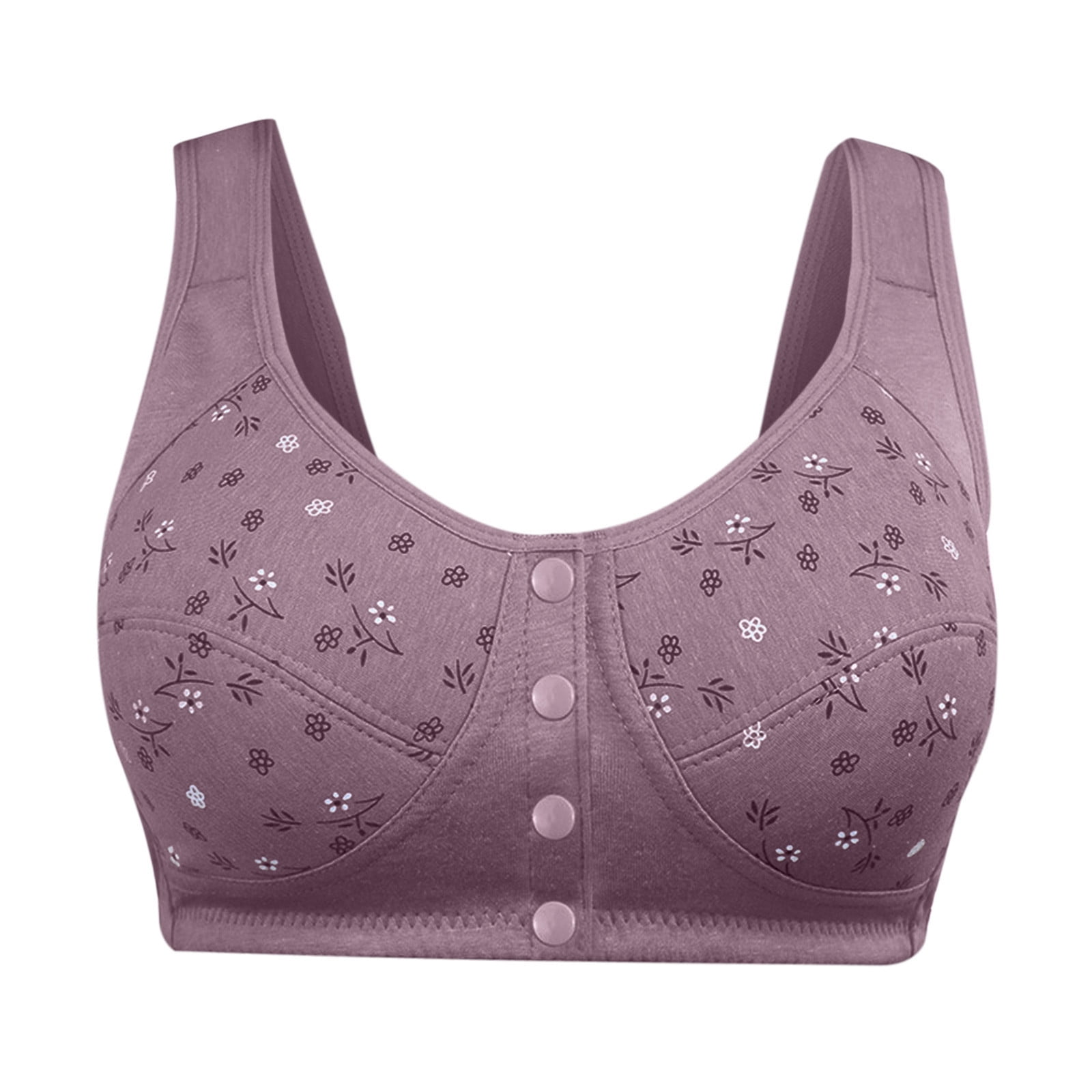 Luxalzxs Older Women Bras Front Button Closure Convenient Daisy ...