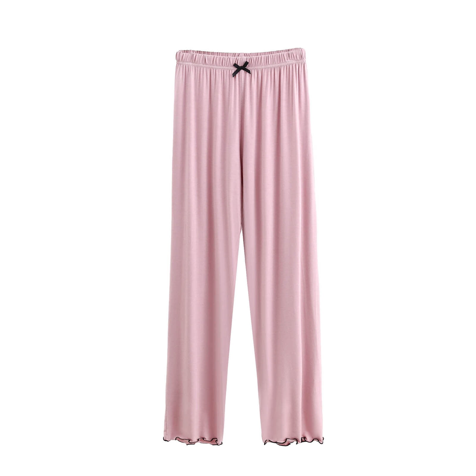 Luxalzxs Pajama Pants for Women Summer Loose Casual Elastic Waist Solid ...
