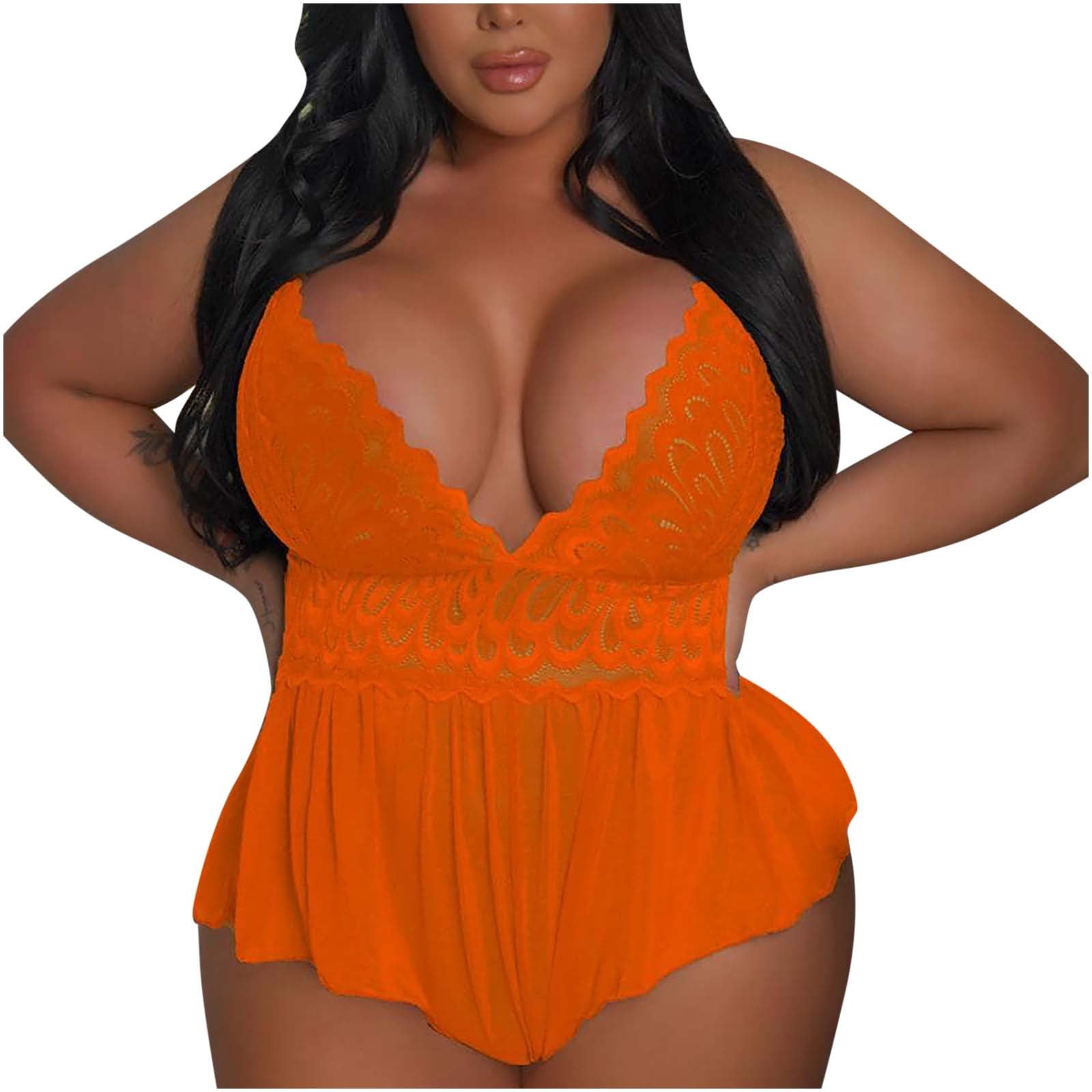 Luxalzxs Plus Size Lingerie Teddy Women Sexy Naughty Oversized Underwear Exquisite Lace Lingerie