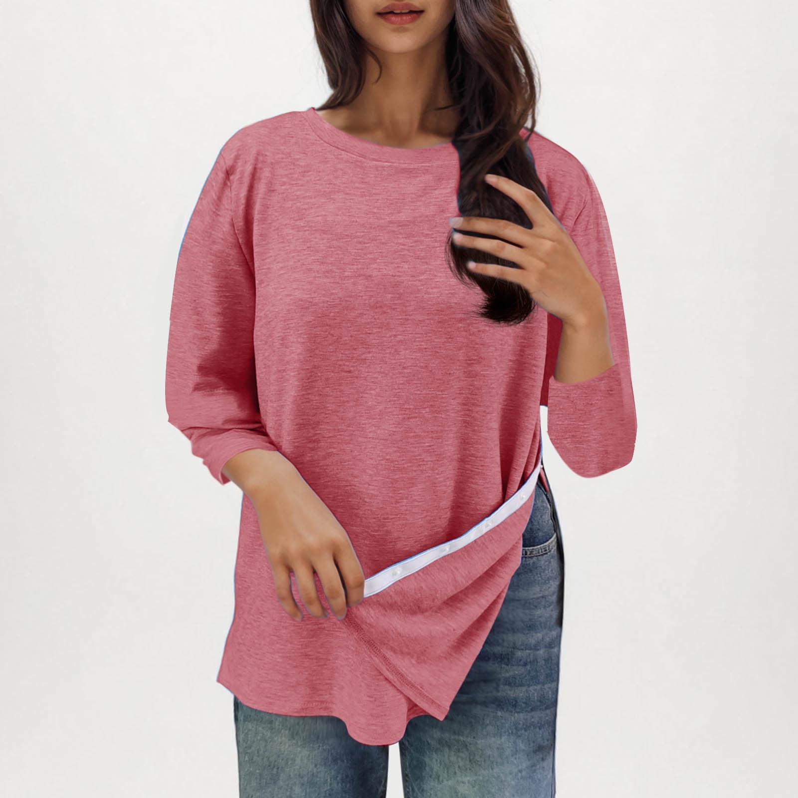 Luxalzxs Post Shoulder Surgery Shirts for Women Tear Away 3/4 Sleeve ...