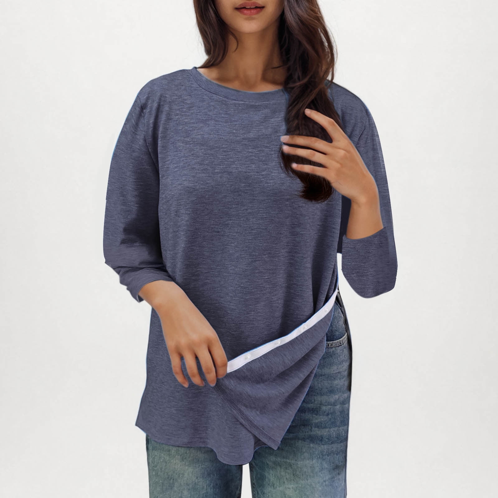 Luxalzxs Post Shoulder Surgery Shirts for Women Tear Away 3/4 Sleeve ...