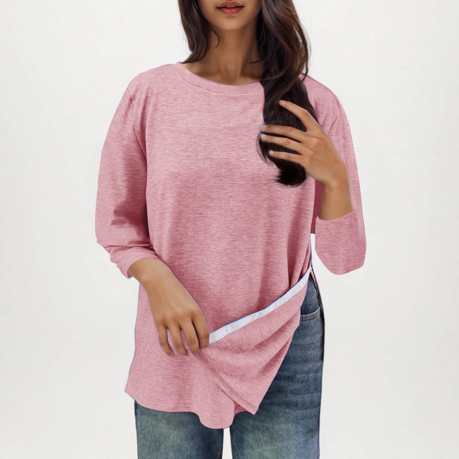 Luxalzxs Post Shoulder Surgery Shirts for Women Tear Away 3/4 Sleeve ...
