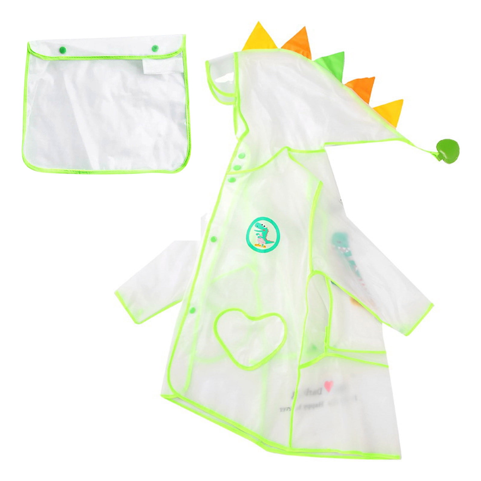 Luxalzxs Rain Ponchos for Kids, Clear Long Raincoat Transparent Rain Coat with Hood and Backpack ...