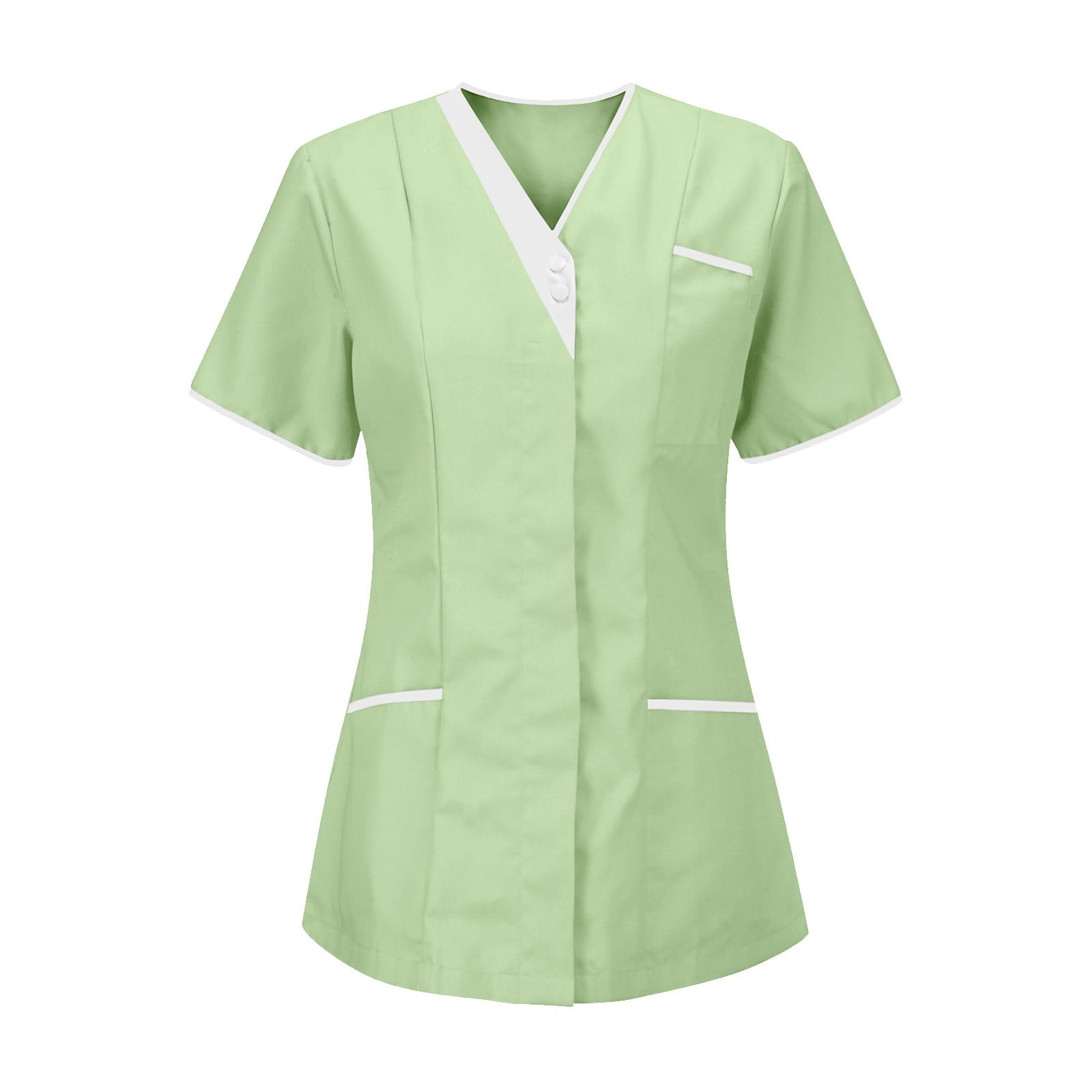 Luxalzxs Scrubs for Women Nurses Tunic Uniform Clinic Carer Short ...