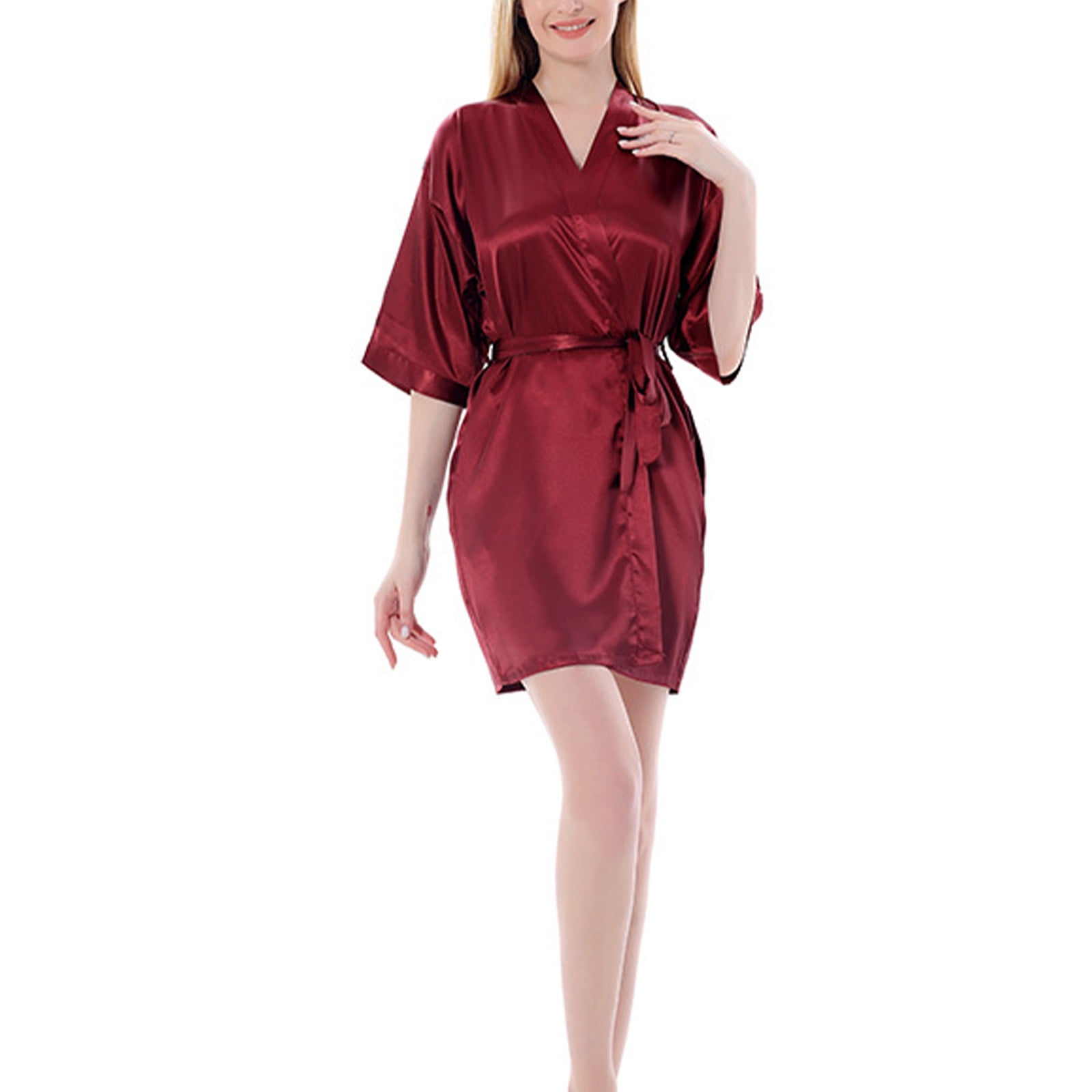 Luxalzxs Short Satin Robe for Women Valentines Lingerie for Women ...