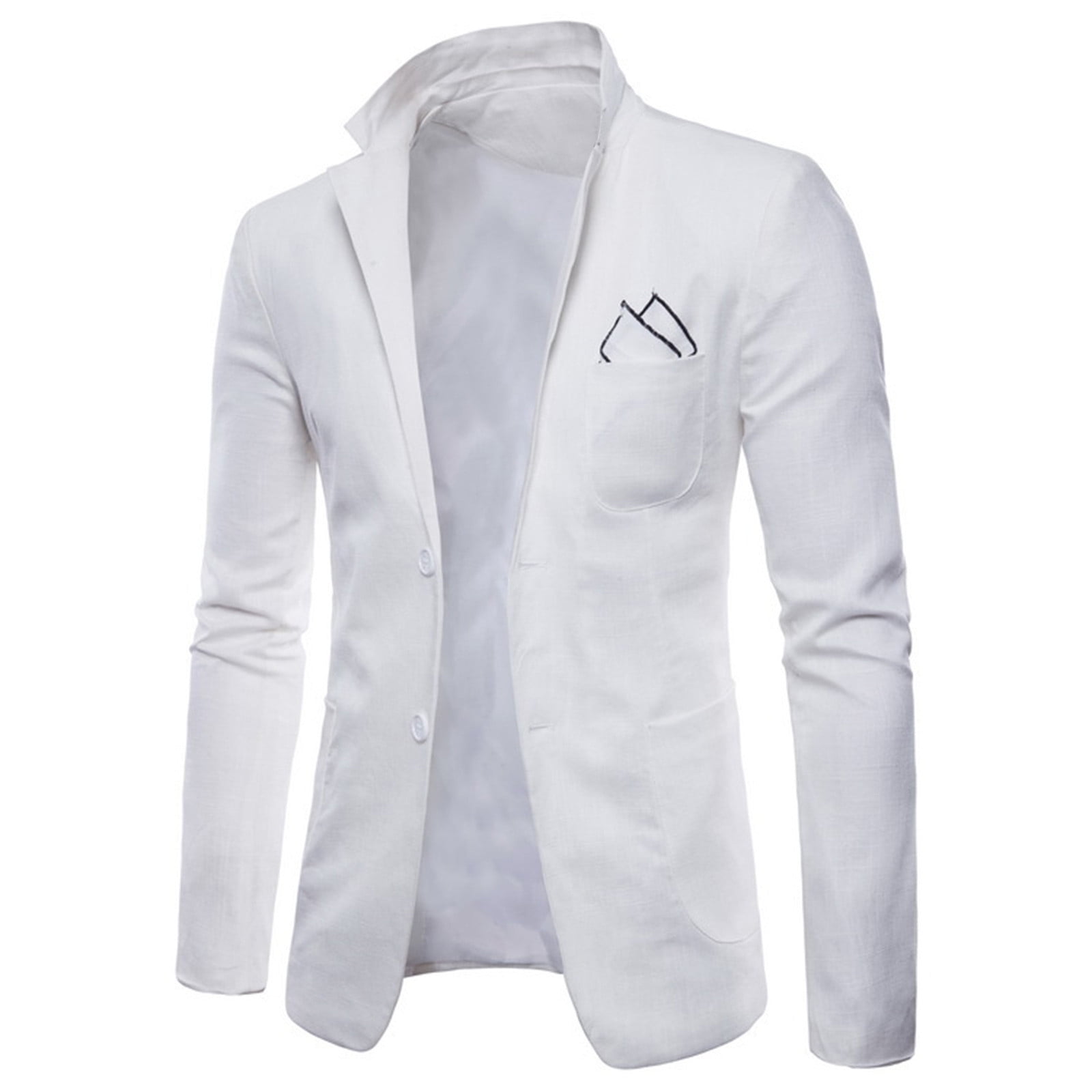 Luxalzxs Suits for Men Casual Slim Fit Solid Color Suit Jacket Business ...