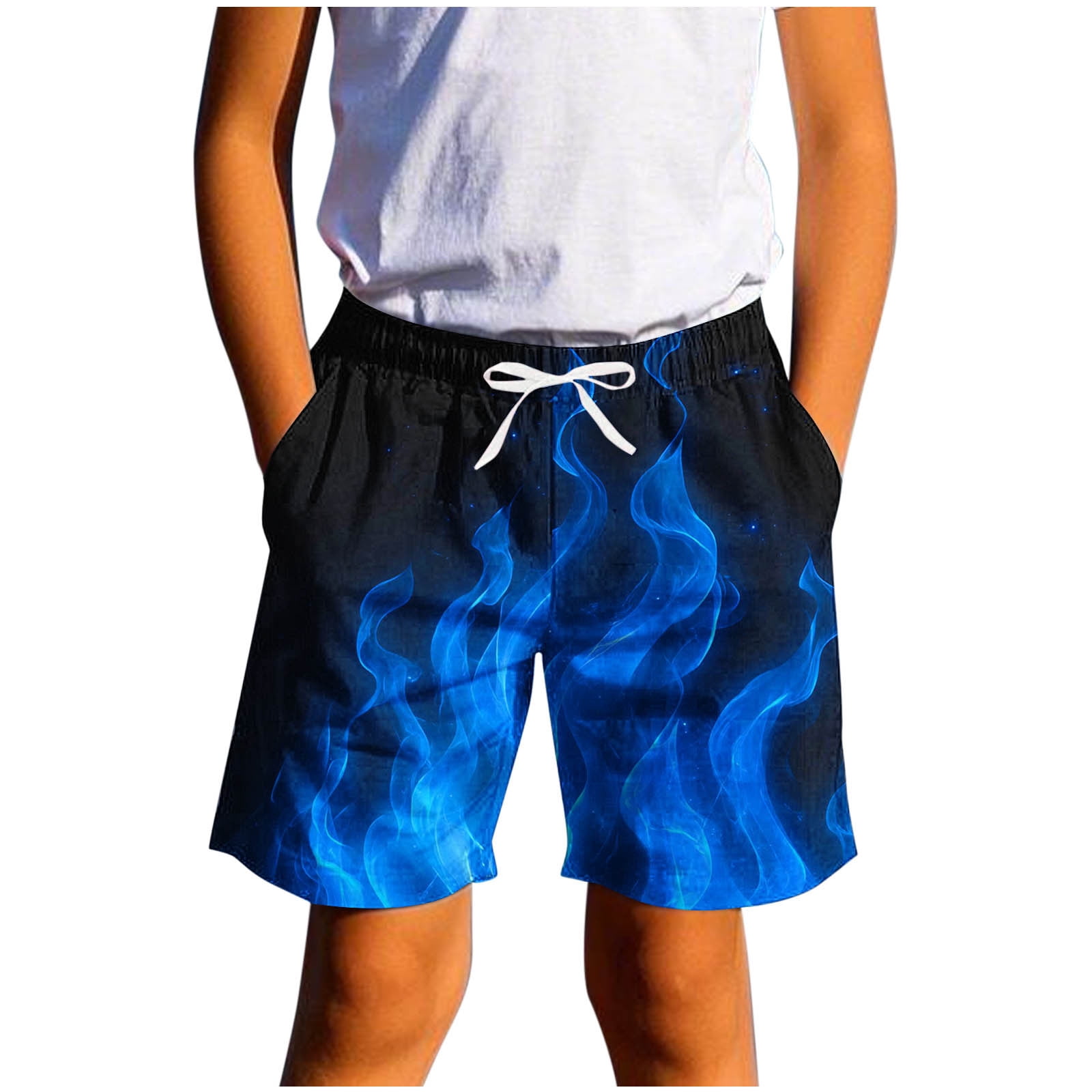 Luxalzxs Summer Casual Fashion kids Beach Shorts with Pocket Baggy ...