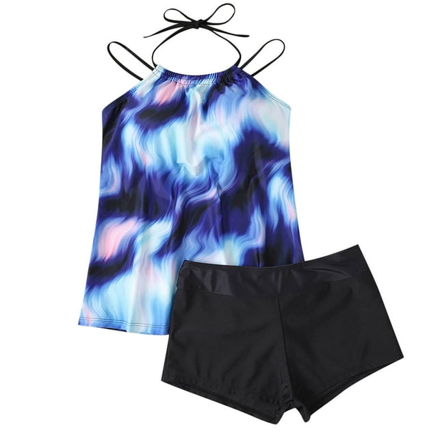 Luxalzxs Tankini Swimsuits for Women Plus Size Two Piece Swimsuit Set ...
