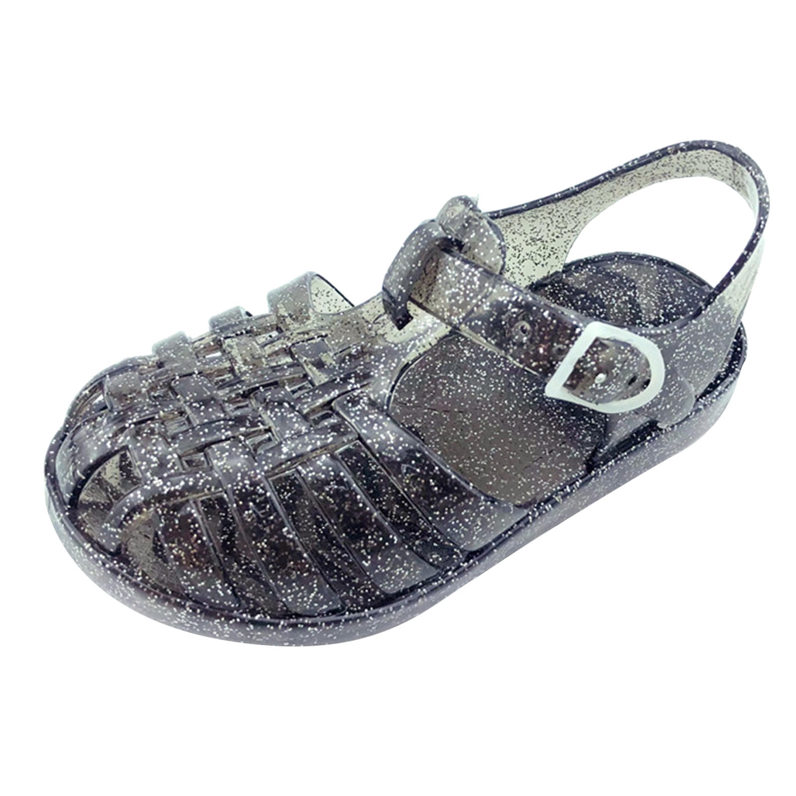 Luxalzxs Toddler Girls Jelly Sandals Glitter Rubber Sole Closed Toe ...