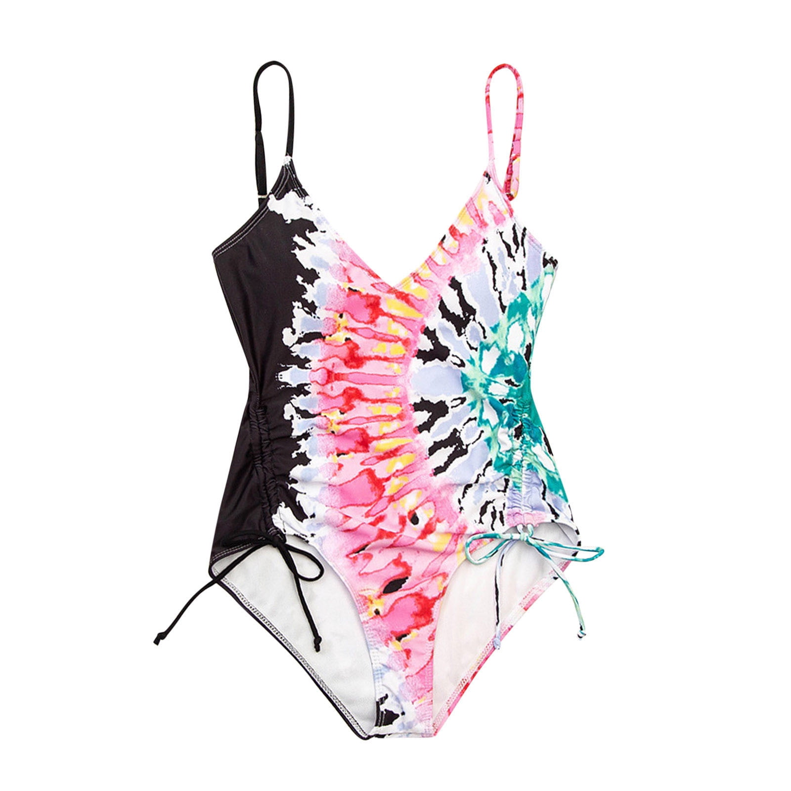 Luxalzxs Tummy Control Swimsuits for Women Sexy Tie-Dye Sling Bikini ...