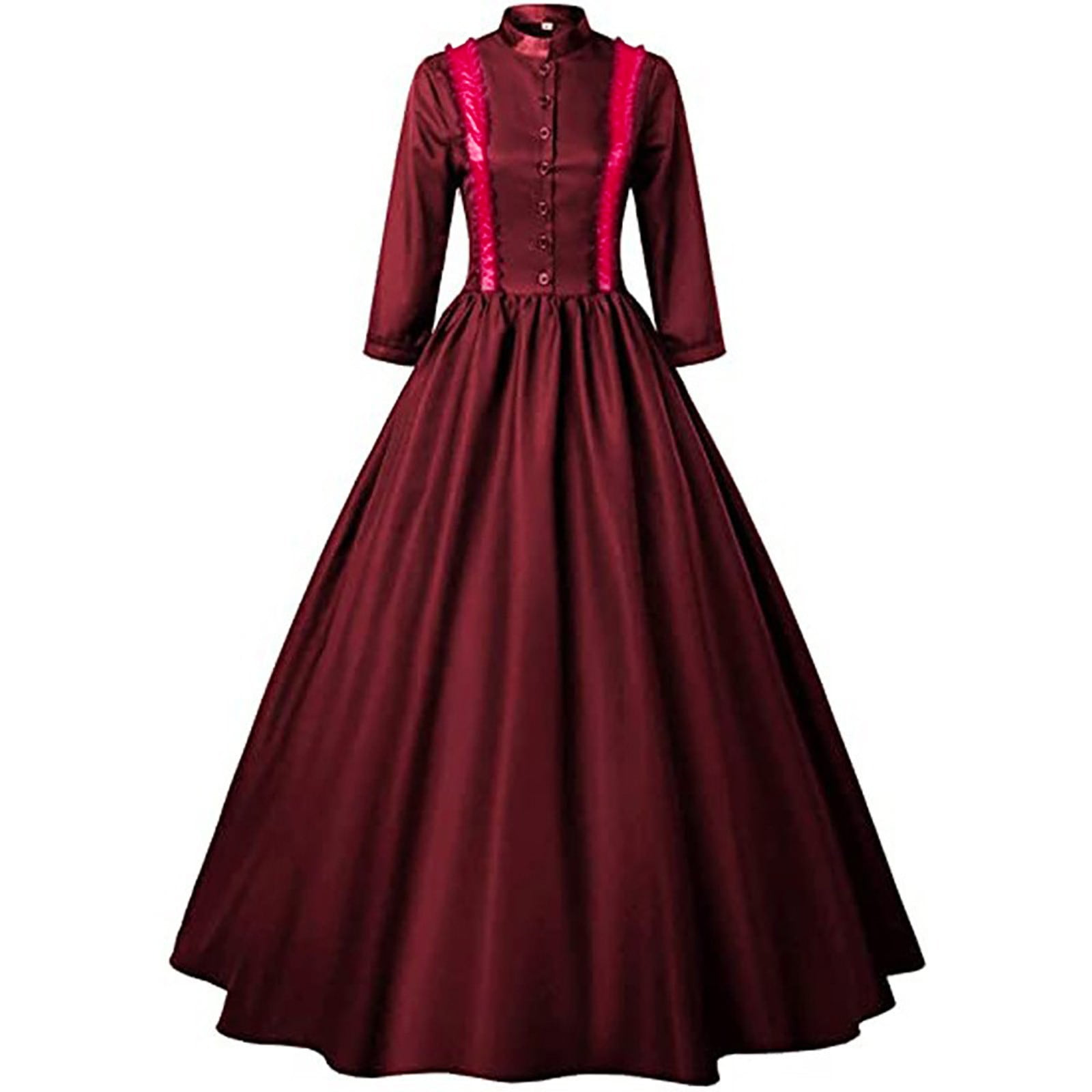 Luxalzxs Victorian Rococo Dress for Women Vintage Medieval Gothic Court ...