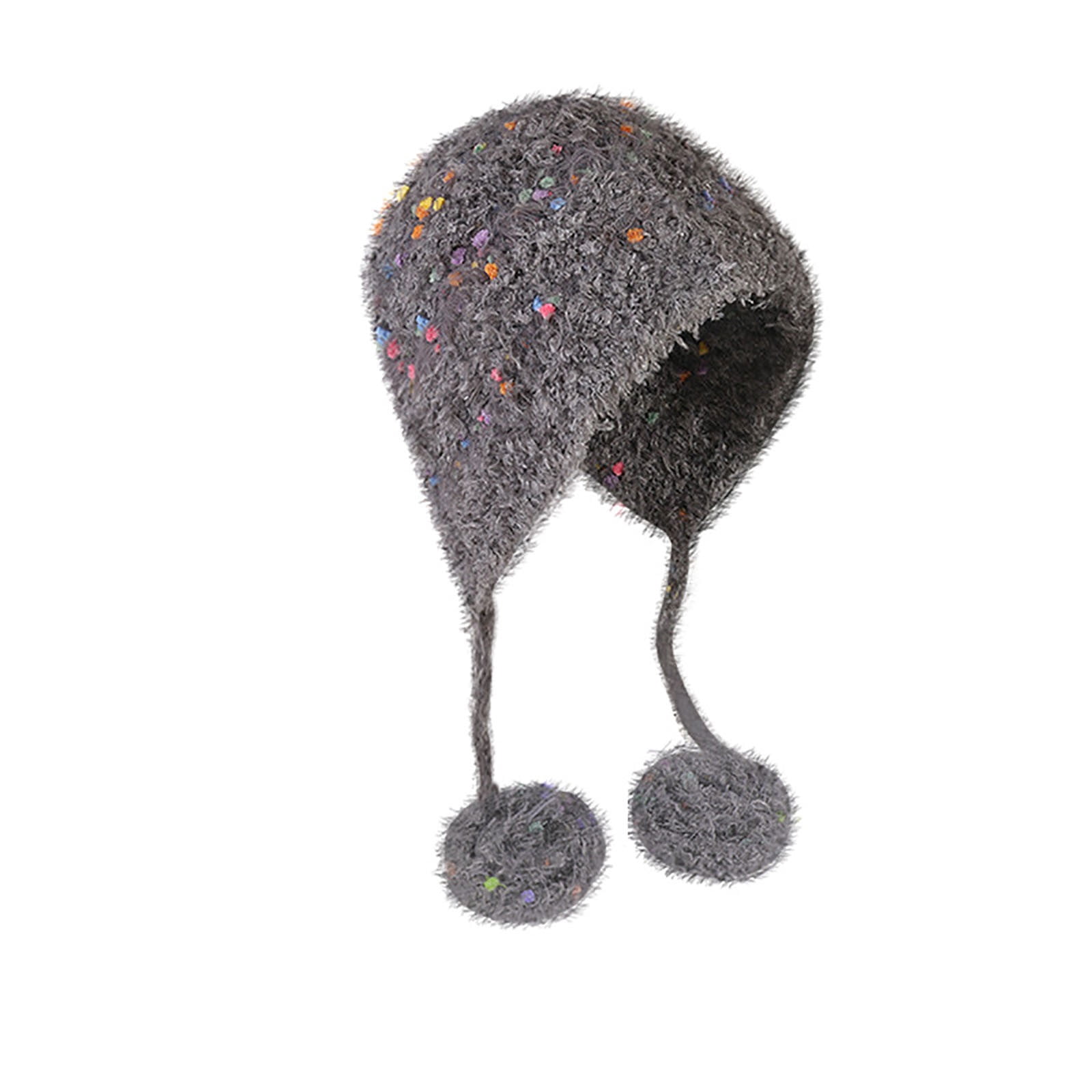 Luxalzxs Winter Hats for Women Knit Beanie Ear Flaps Soft Warm Fleece ...