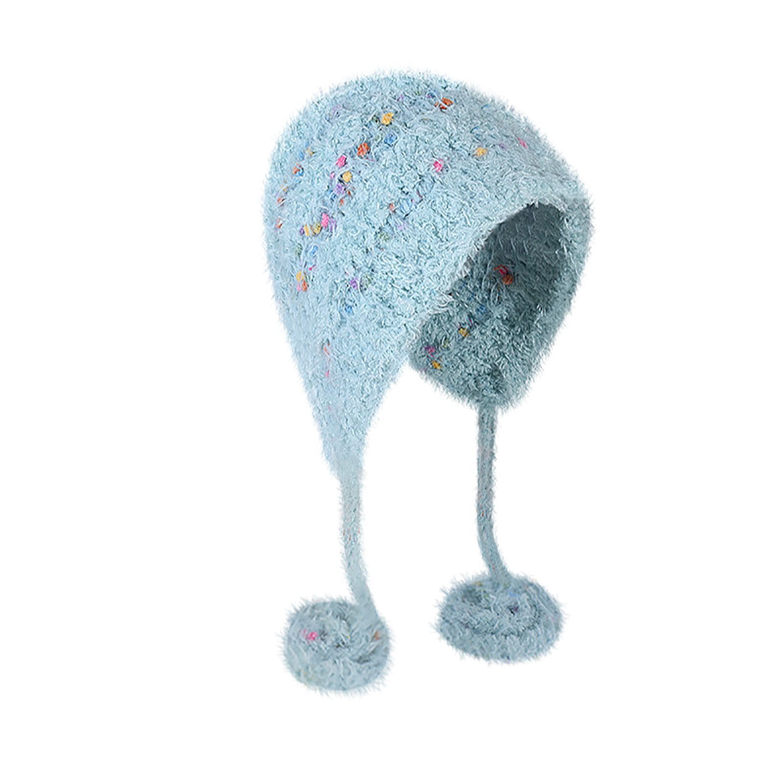 Luxalzxs Winter Hats for Women Knit Beanie Ear Flaps Soft Warm Fleece ...