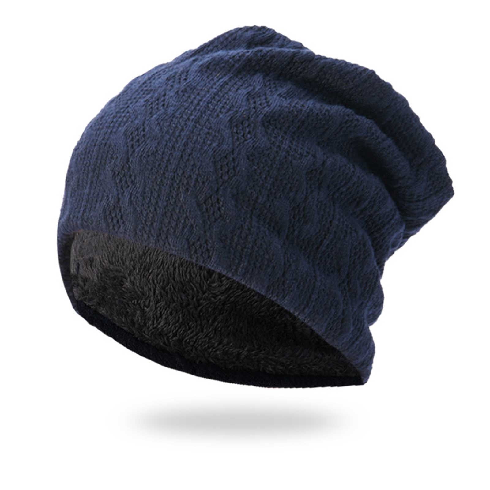Luxalzxs Winter Men Women Fleece Lined Thick Warm Knitted Beanie Hats ...