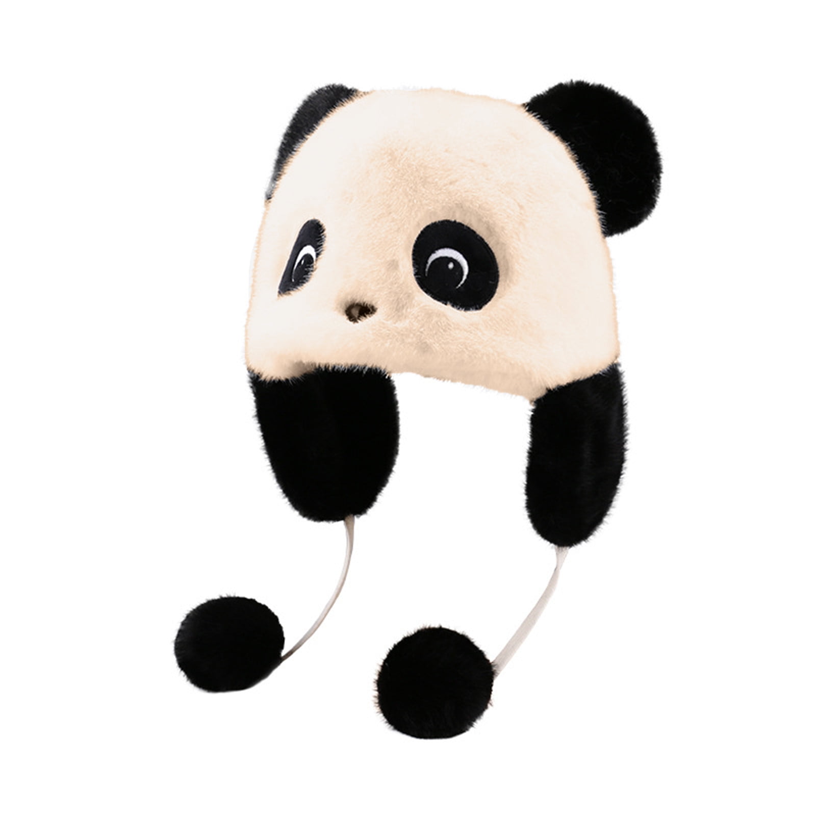 Luxalzxs Women Cute Winter Trapper Hat with Panda Ear, Ski Hat Ear ...
