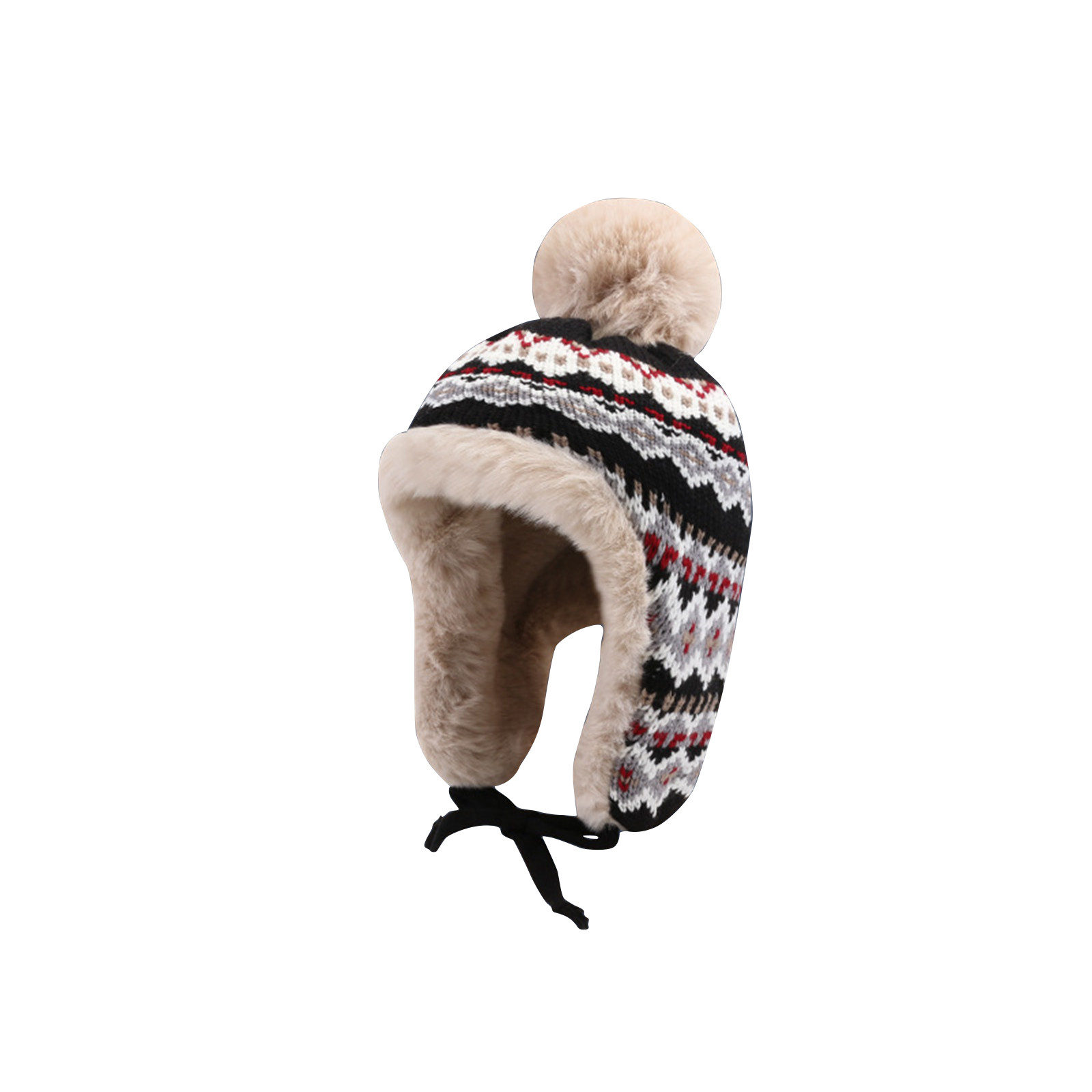 Luxalzxs Women Winter Peruvian Cover Ears Beanie Hat Ear Flaps Sherpa ...