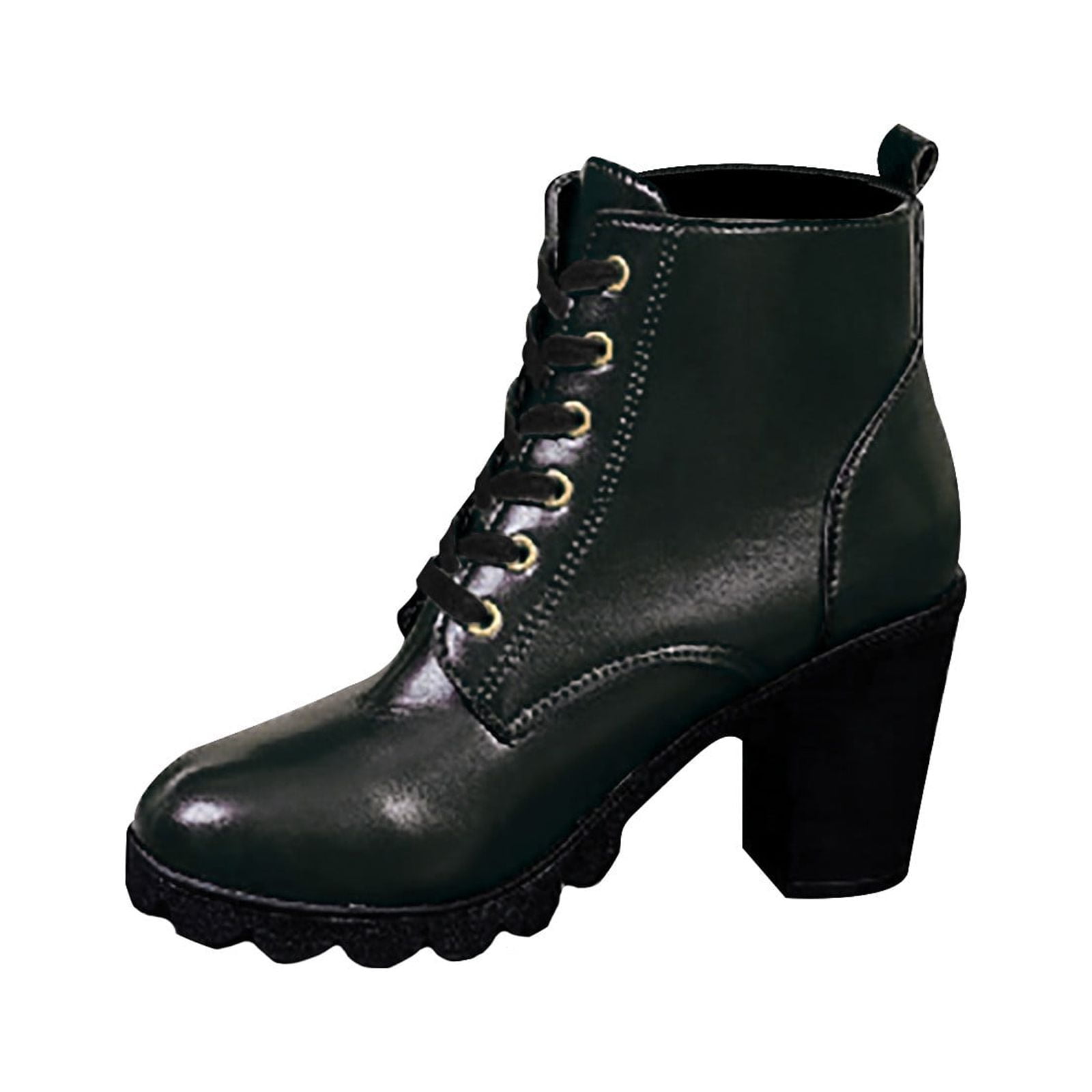 Luxalzxs Women's Chunky Heel Ankle Booties Stylish Mid Heels Dress Boot ...