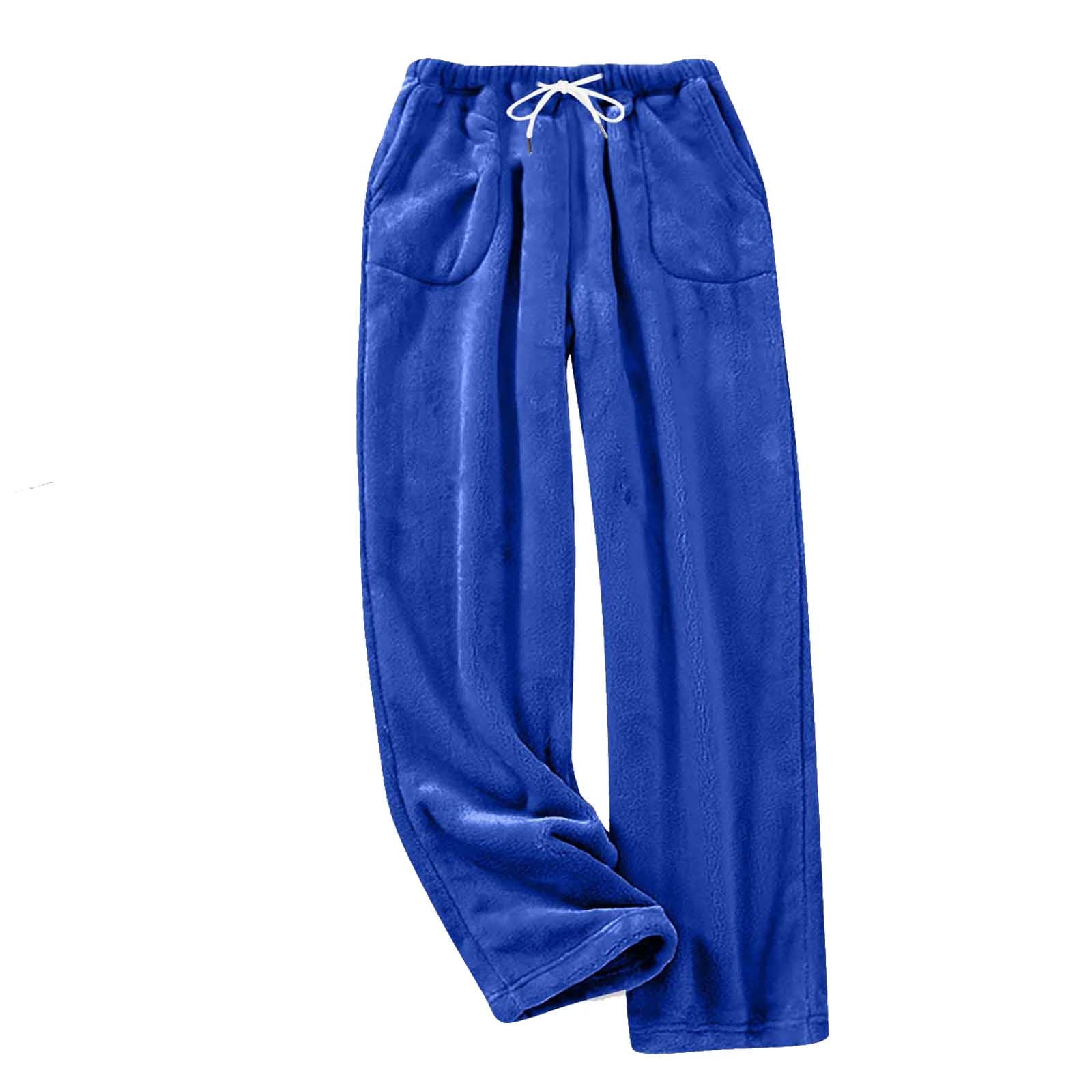 Luxalzxs Women's Fuzzy Pajama Pants Flannel Fluffy Comfy Warm Fleece ...