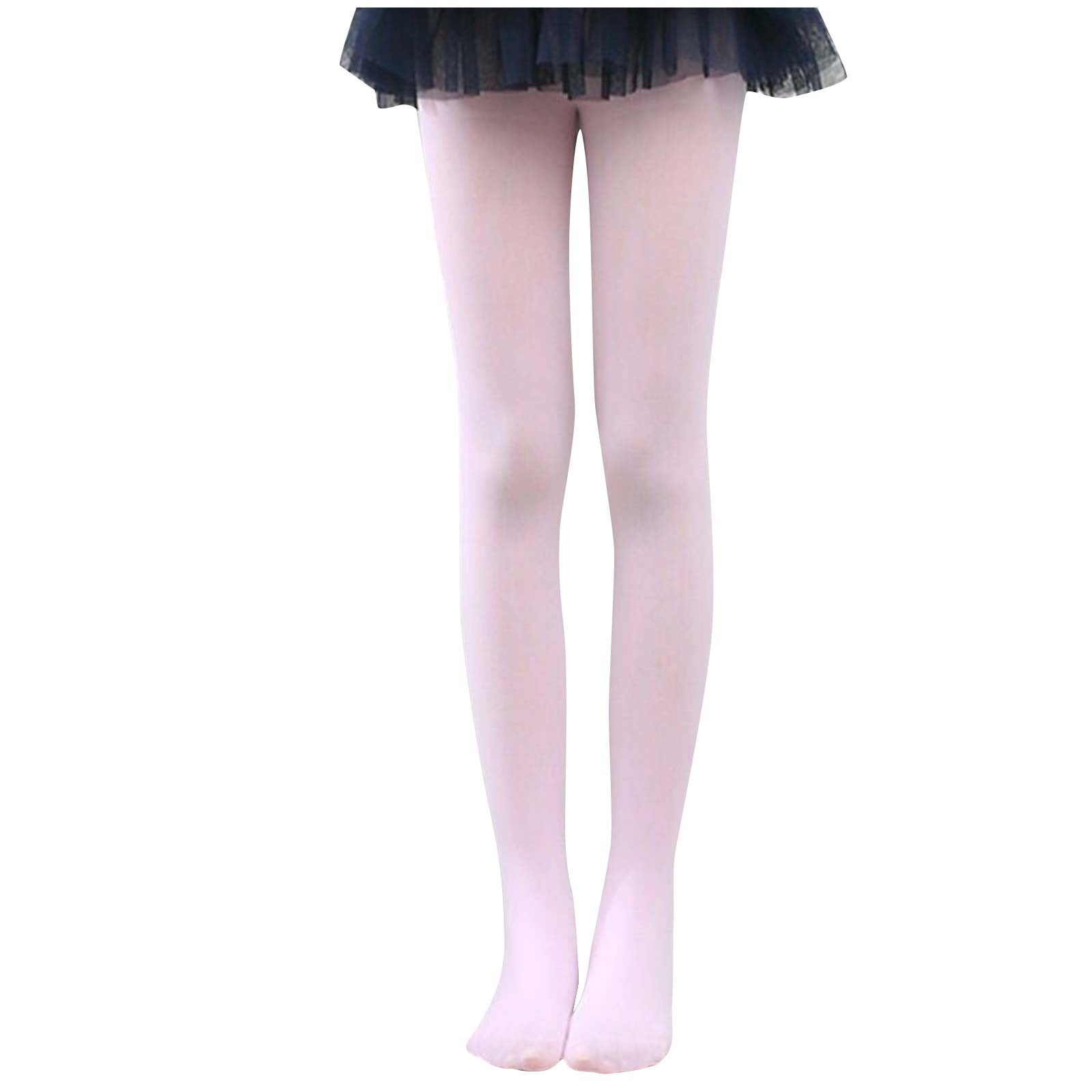 Luxalzxs Women's Solid Color Opaque Microfiber Ballet Dance Tights ...