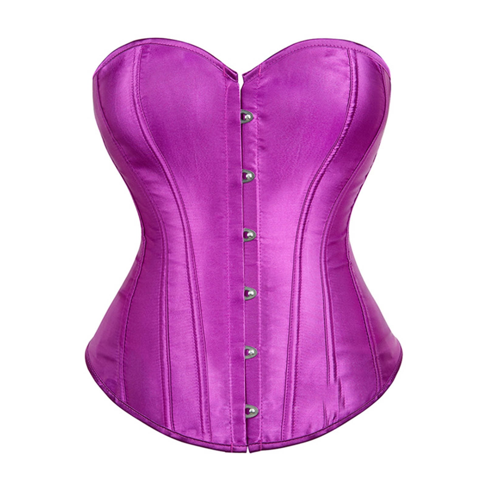 Luxalzxs Womens Bustier Corset Top Sexy Lingerie Sets Solid Color Satin ...