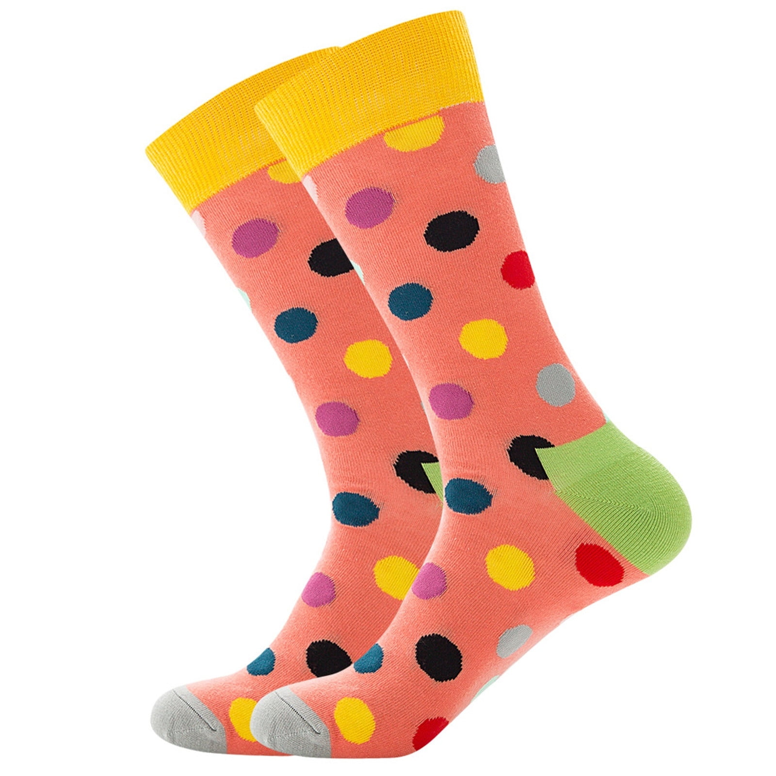 Luxalzxs Womens Funny Crew Socks Girls Cute Novelty Colorful Polka Dot ...
