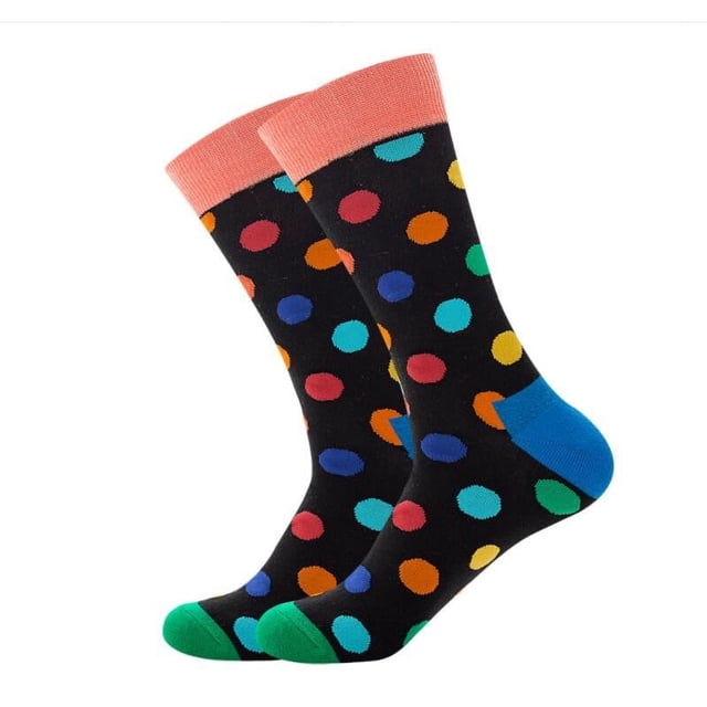 Luxalzxs Womens Funny Crew Socks Girls Cute Novelty Colorful Polka Dot ...