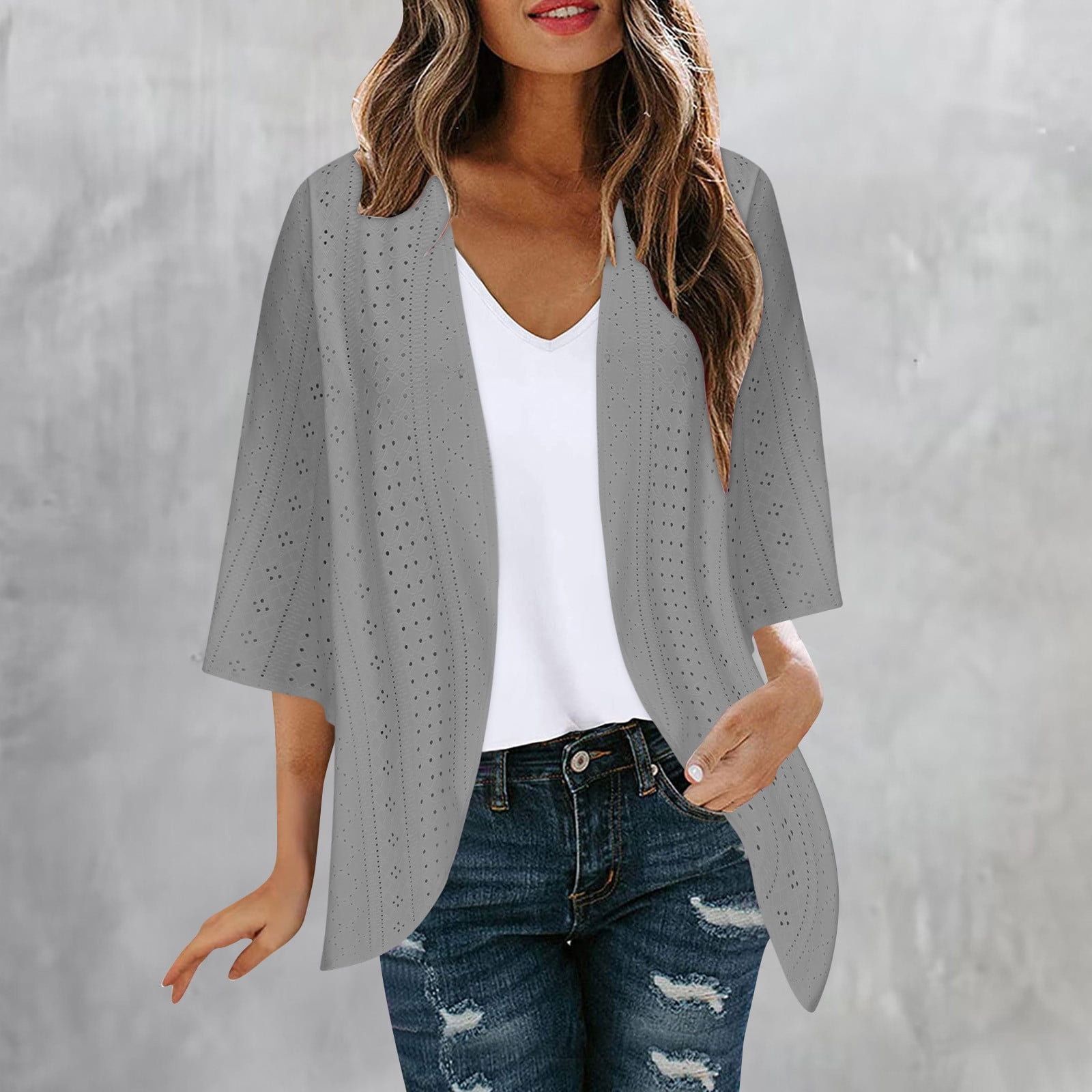 Luxalzxs Womens Lightweight Cardigan Summer Fall Casual Open Front ...