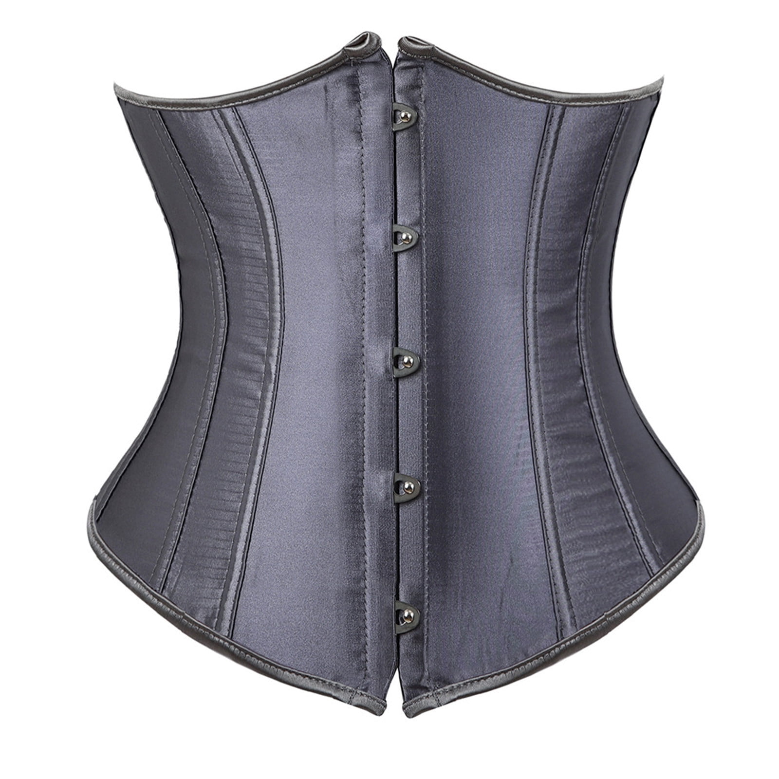 Luxalzxs Womens Satin Underbust Corset Bustier Waist Training Cincher ...