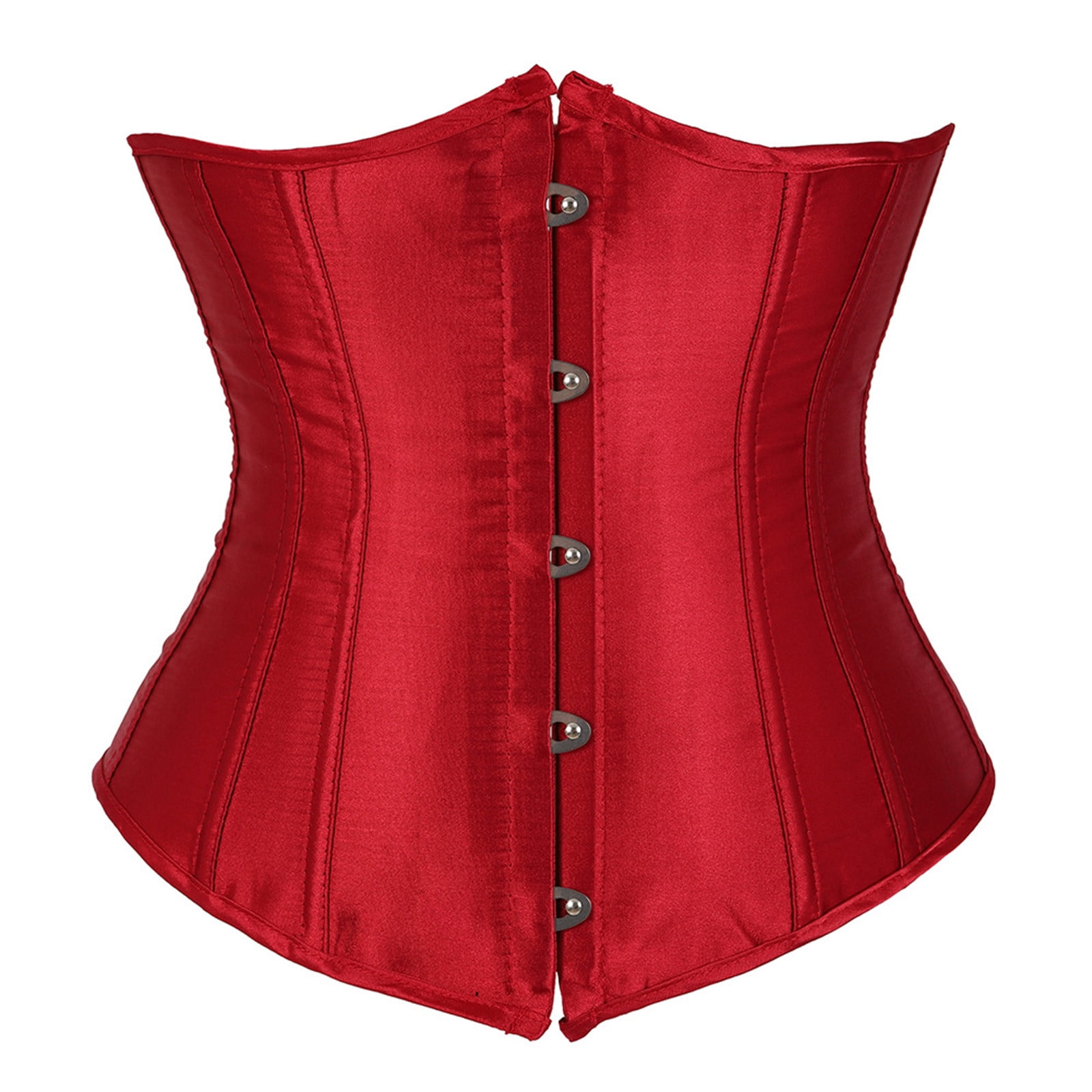 Luxalzxs Womens Satin Underbust Corset Bustier Waist Training Cincher ...