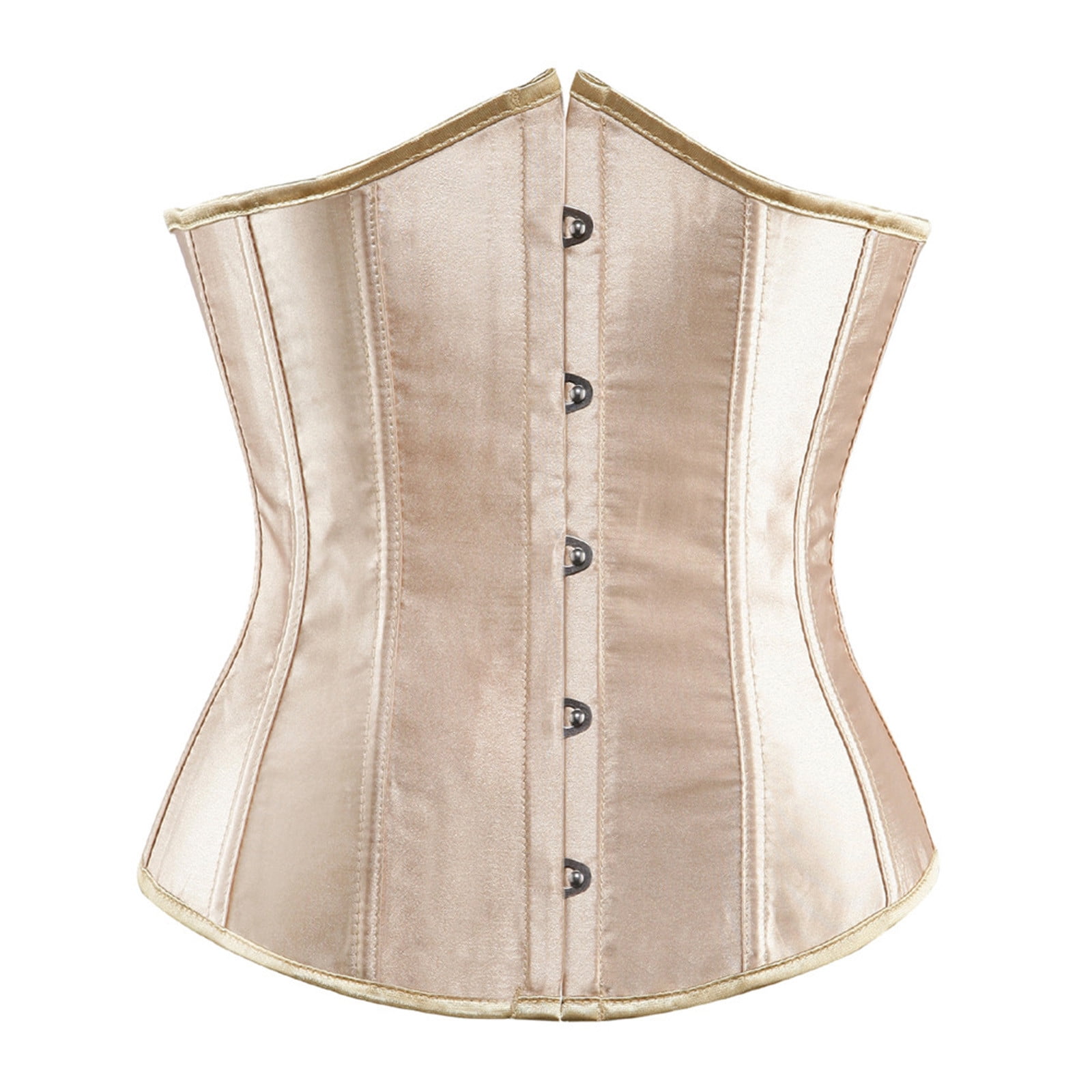 Luxalzxs Womens Satin Underbust Corset Bustier Waist Training Cincher ...