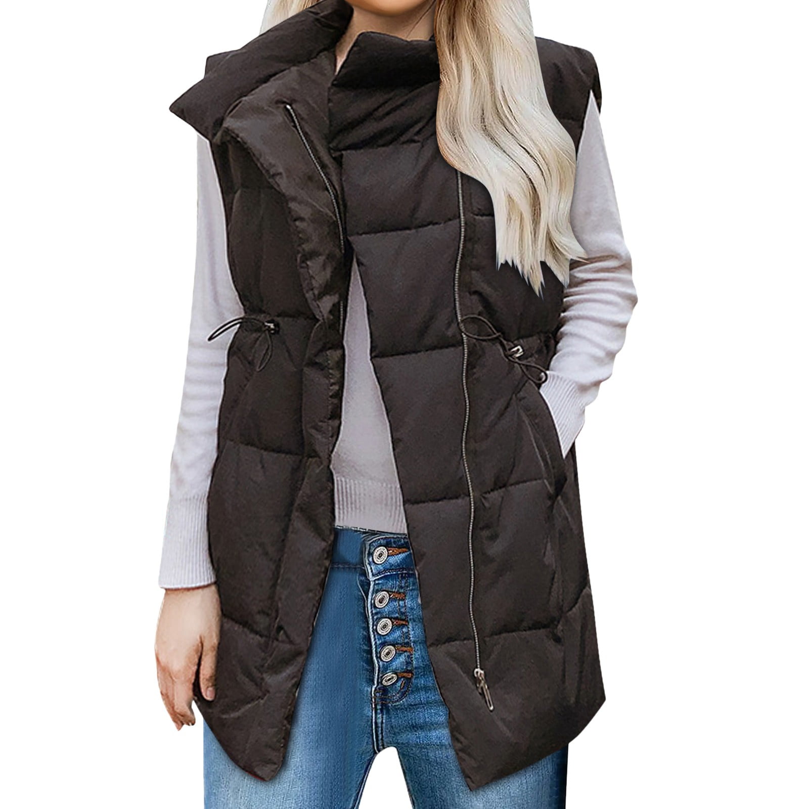 Luxao Fleece Jacket Women Full Zip Slim Fit Puffer Pullover Jacket ...