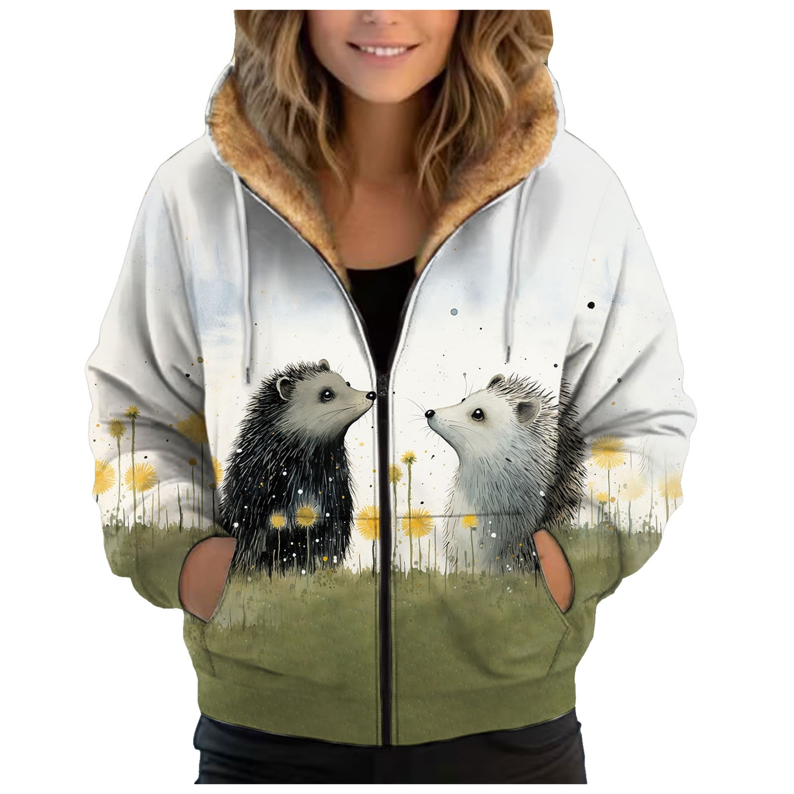 Luxao Women's Fleece Jacket Comfort Fitted Fur Coats Casual Basic ...