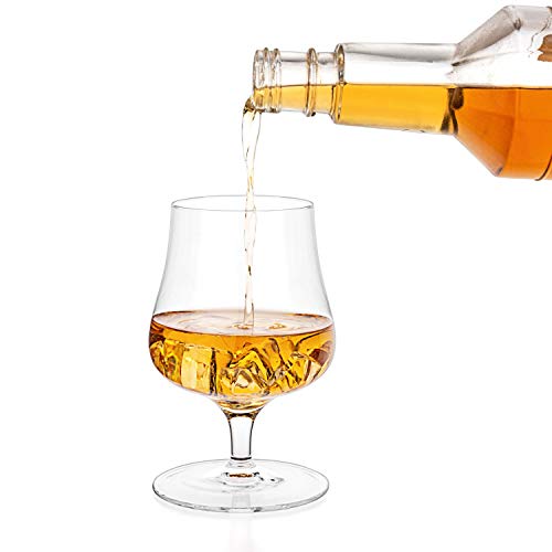 Luxbe - Brandy Whiskey Crystal Glasses Snifter, Set of 4 - Handcrafted ...