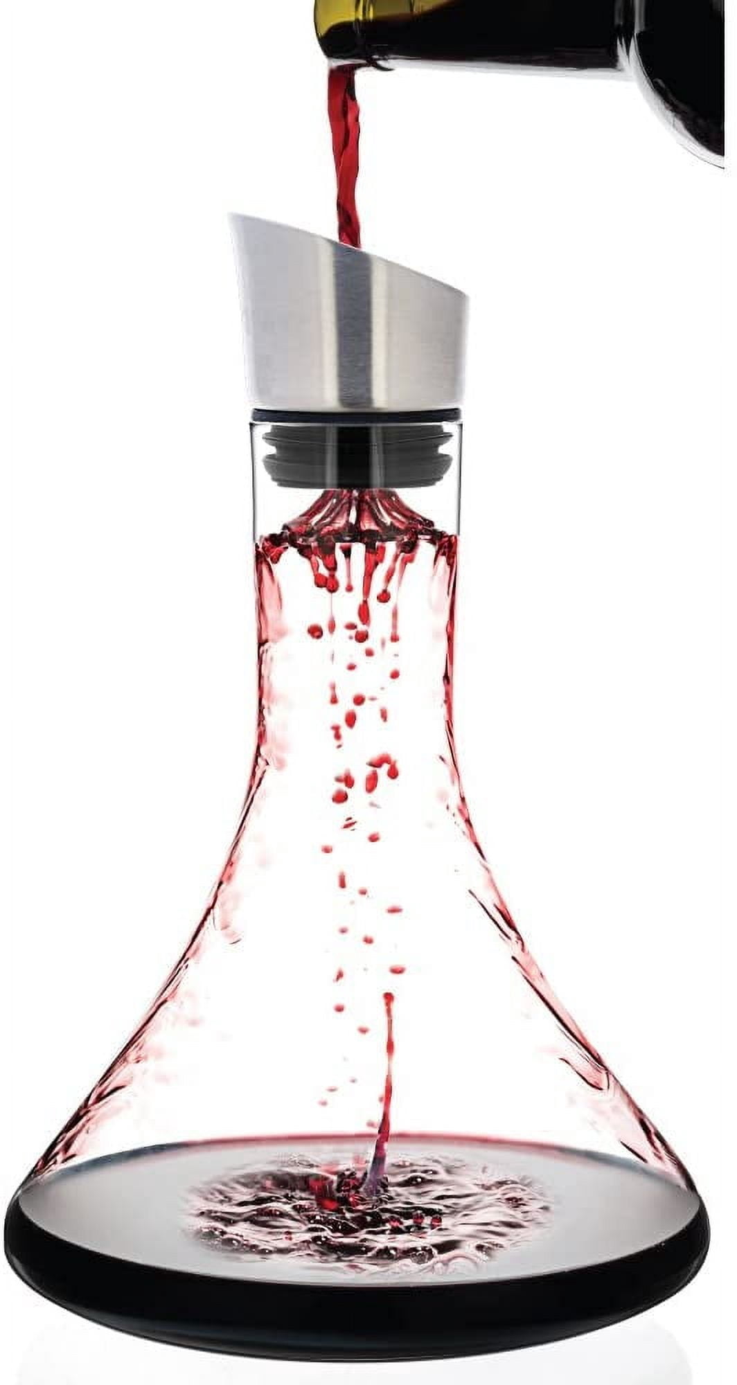 Luxbe - Wine Decanter 54-ounce with Aerator Pourer Lid - 2 in 1-100% ...