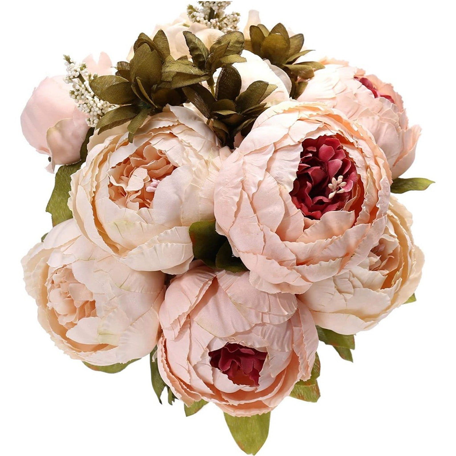 Luxcidy 13 Heads Peonies Flowers for Centerpieces, Artificial Peony ...