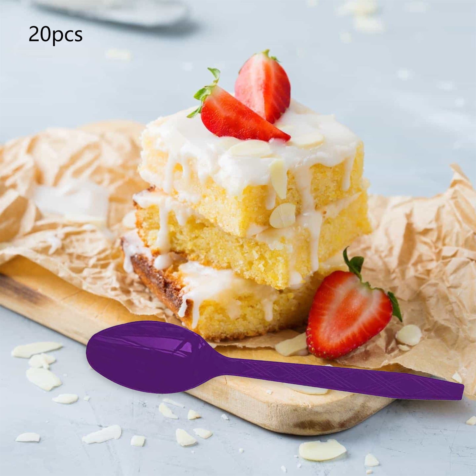 Luxcidy 20pcs Spoons Plastic Cutlery Set, Party Cutlery Set Knife Fork ...