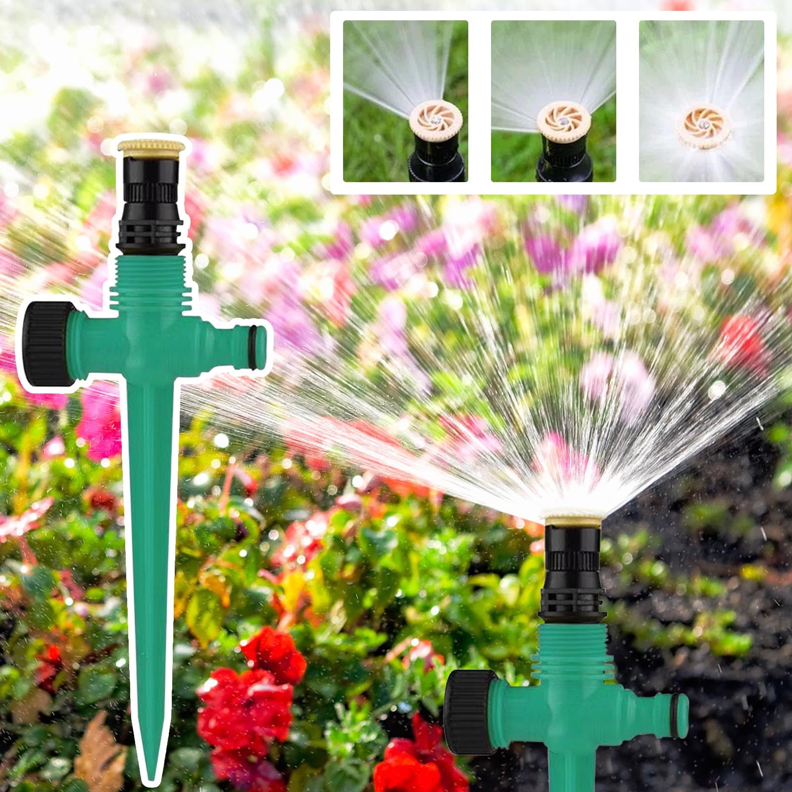 Luxcidy 360° Rotation Auto Irrigation System Garden Sprinkler ...