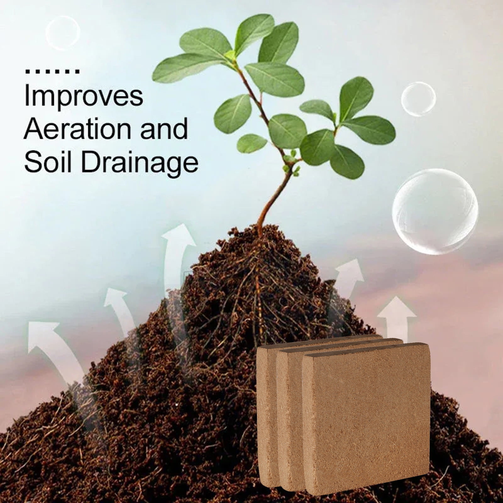 Luxcidy 3PCS Premium Coco Coir Brick for Plants, Natural Compressed ...