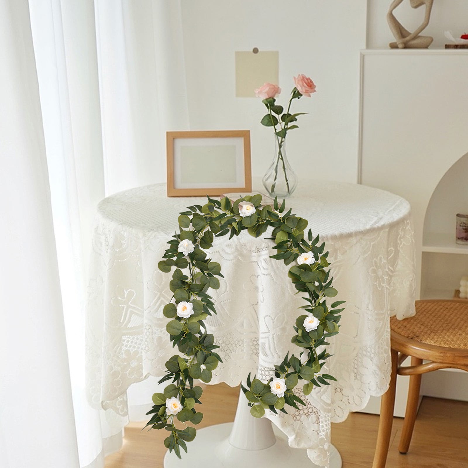 Luxcidy 6.56Ft Eucalyptus Garland, Artificial Vines Fake Greenery ...