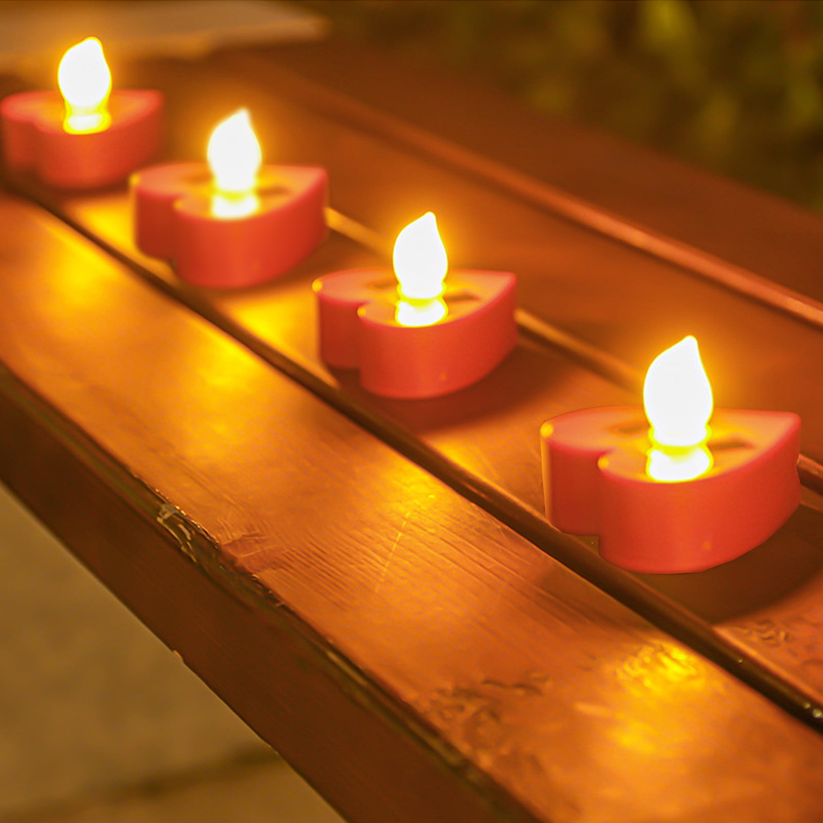 Luxcidy 6PCS Heart Shape Battery Candles LED Candles Heart Shape ...