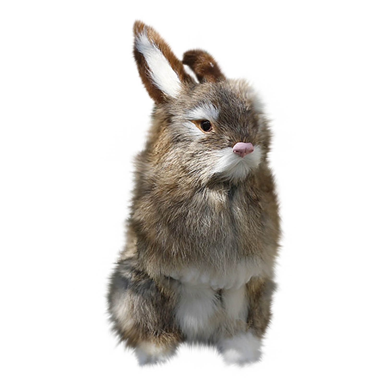 Luxcidy 9.4 Inch Plush Rabbit Faux Fur Lifelike Hare Easter Bunny ...