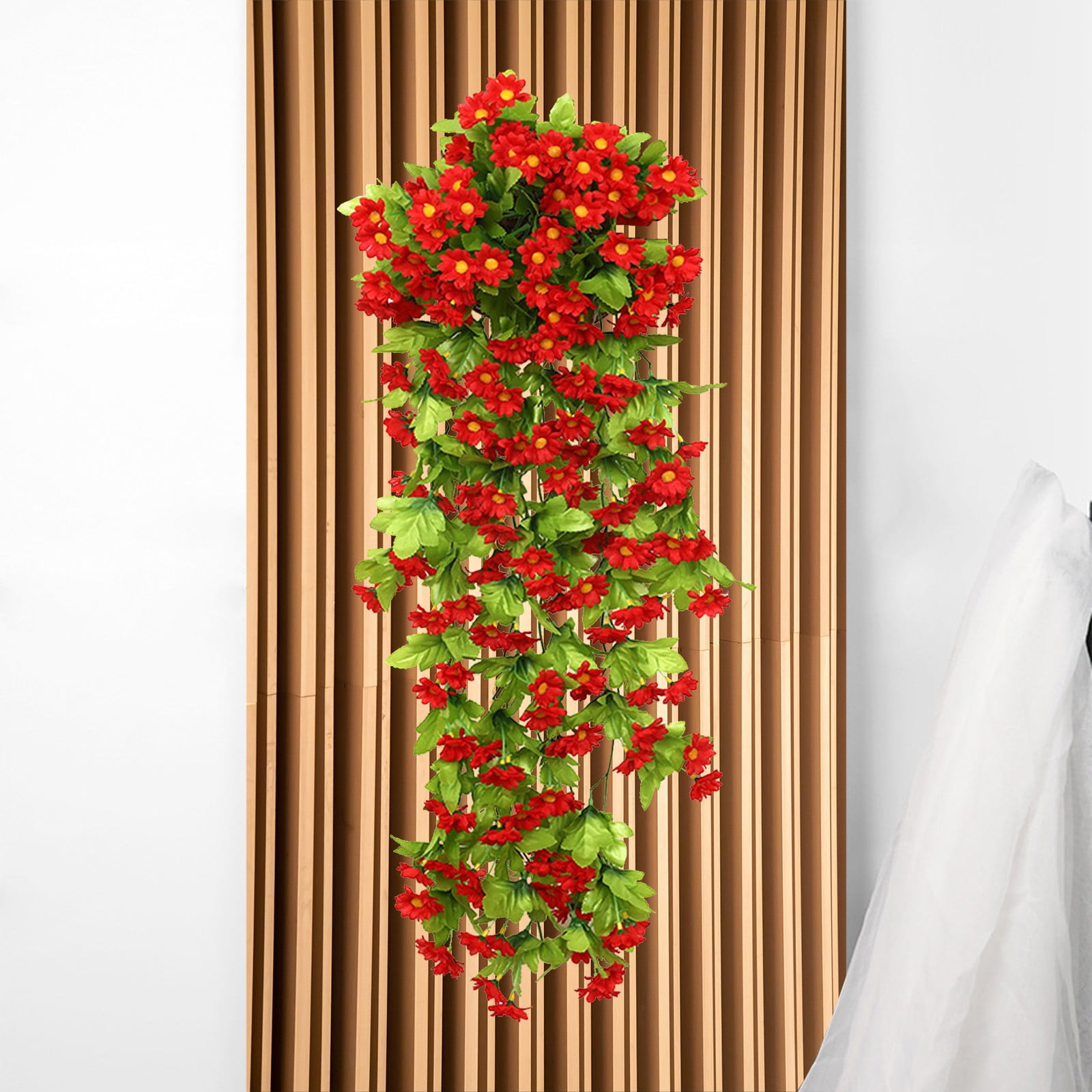 Luxcidy Artificial Fake Hanging Flowers Plants, Faux Silk Daisy vine ...