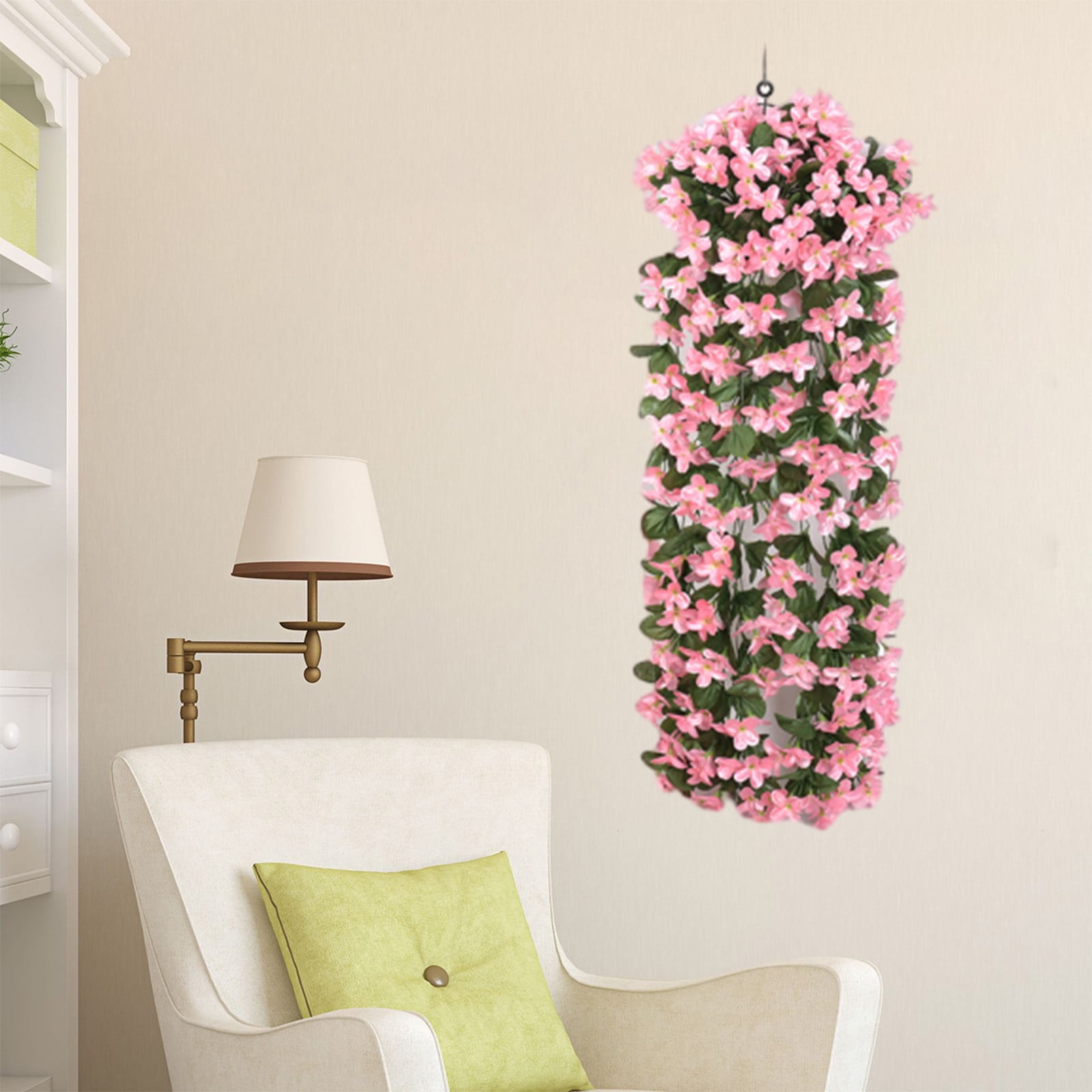 Luxcidy Artificial Hanging Four Petaled Violet Flowers, UV Resistant ...