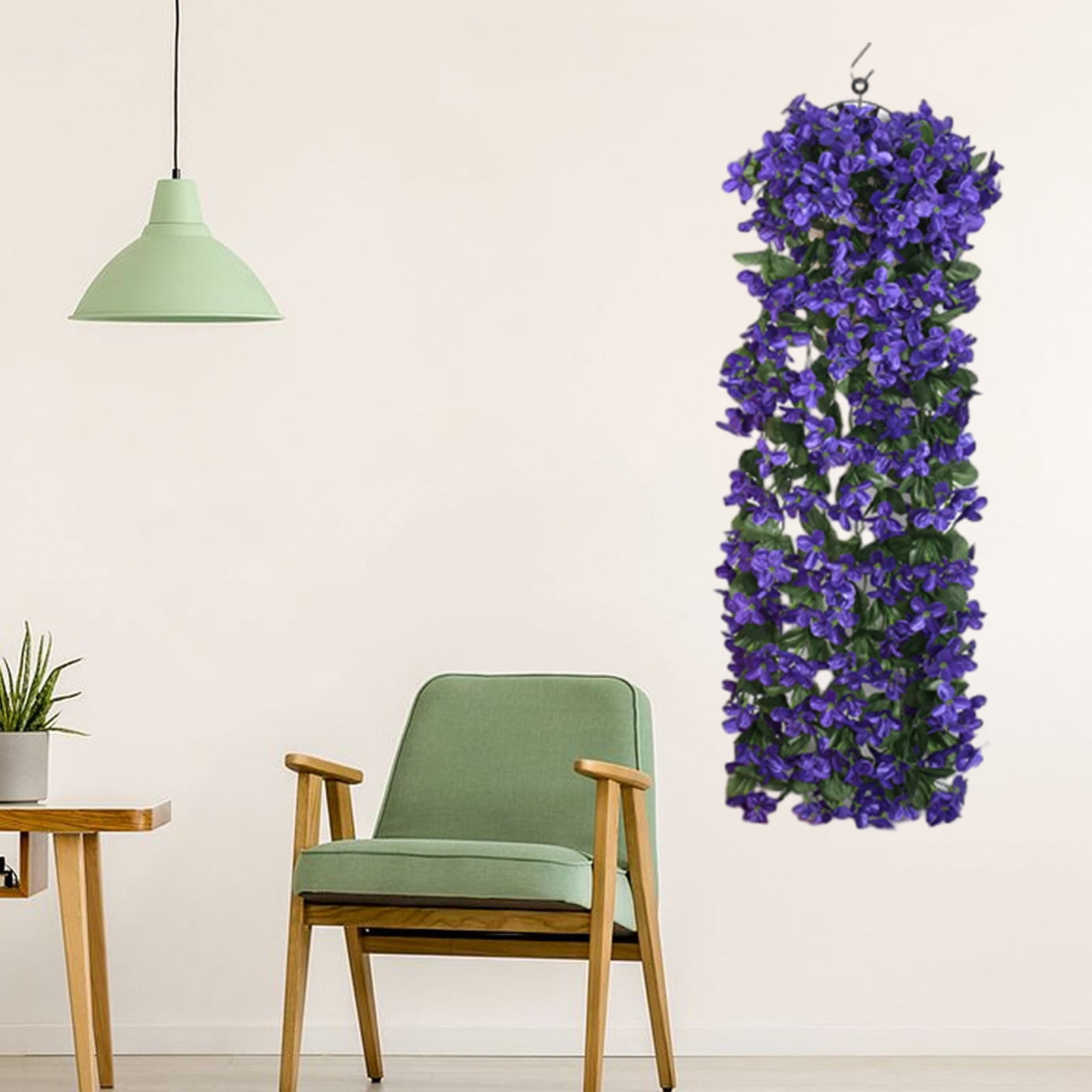 Luxcidy Artificial Hanging Four Petaled Violet Flowers, UV Resistant ...