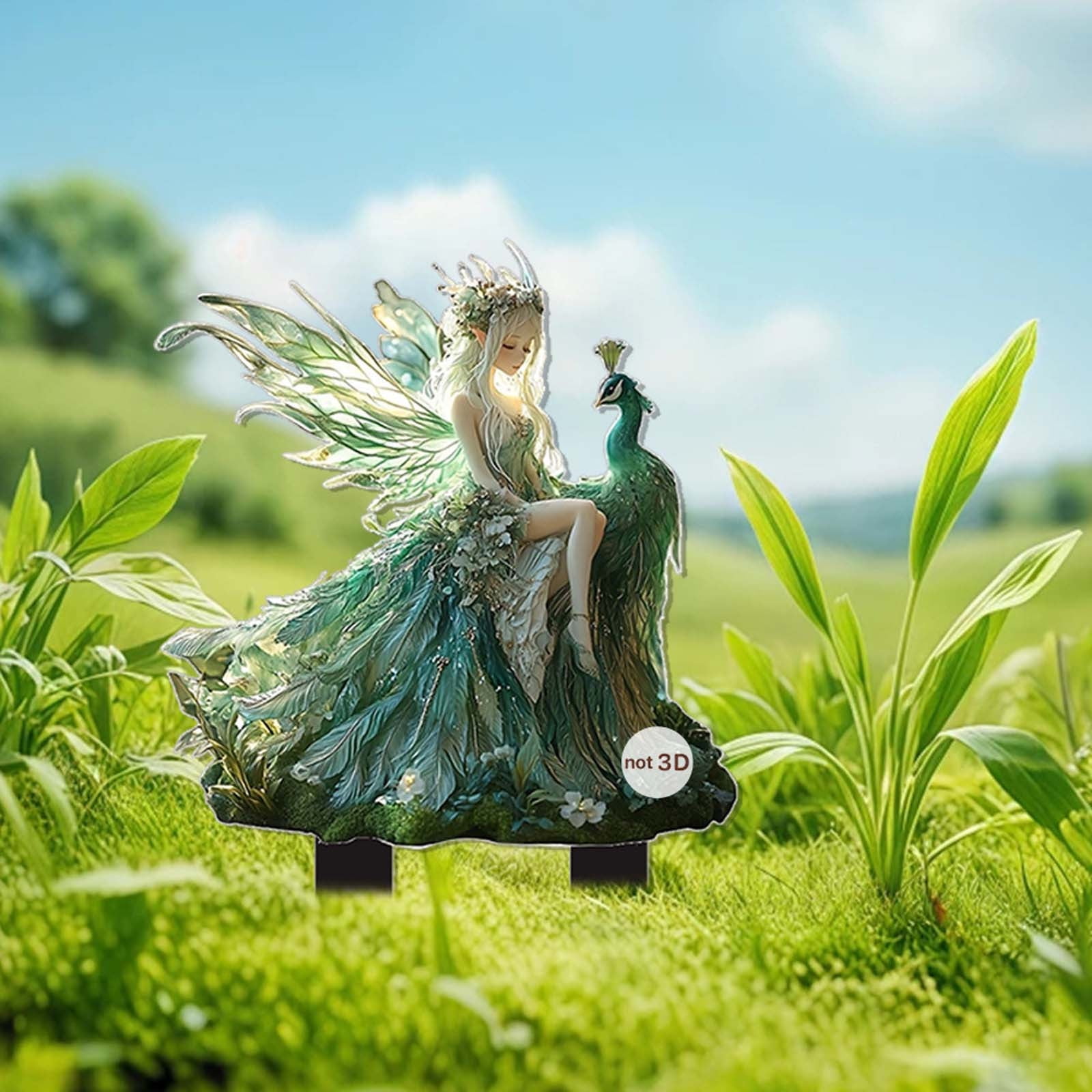 Luxcidy Bohemian Style Acrylic Peacock Statue Ground Insert Decoration ...