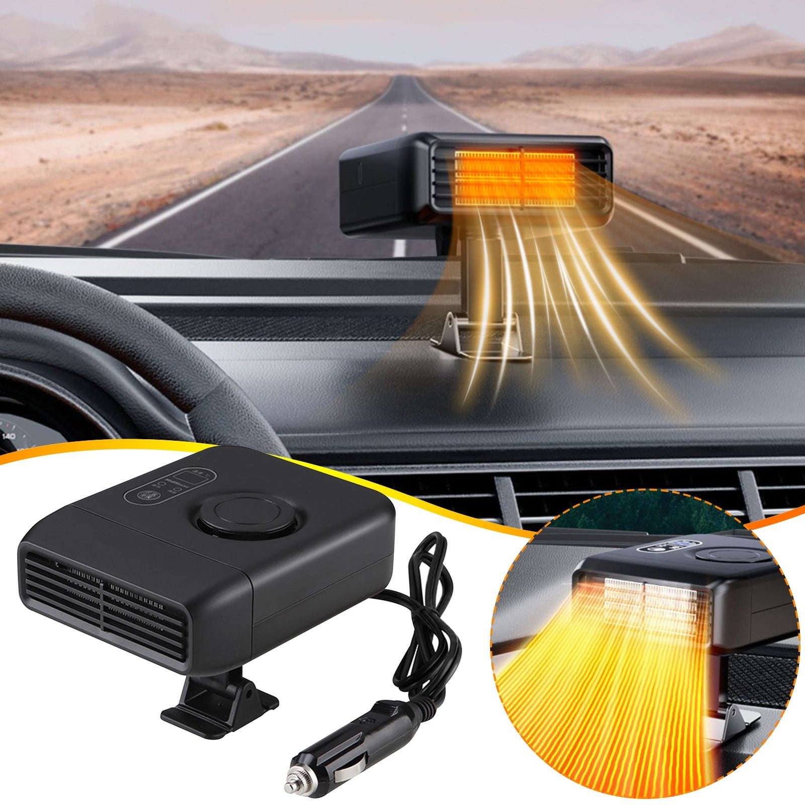 Luxcidy Car Heater, 24V 200W Automobile Windscreen Fan Function for ...