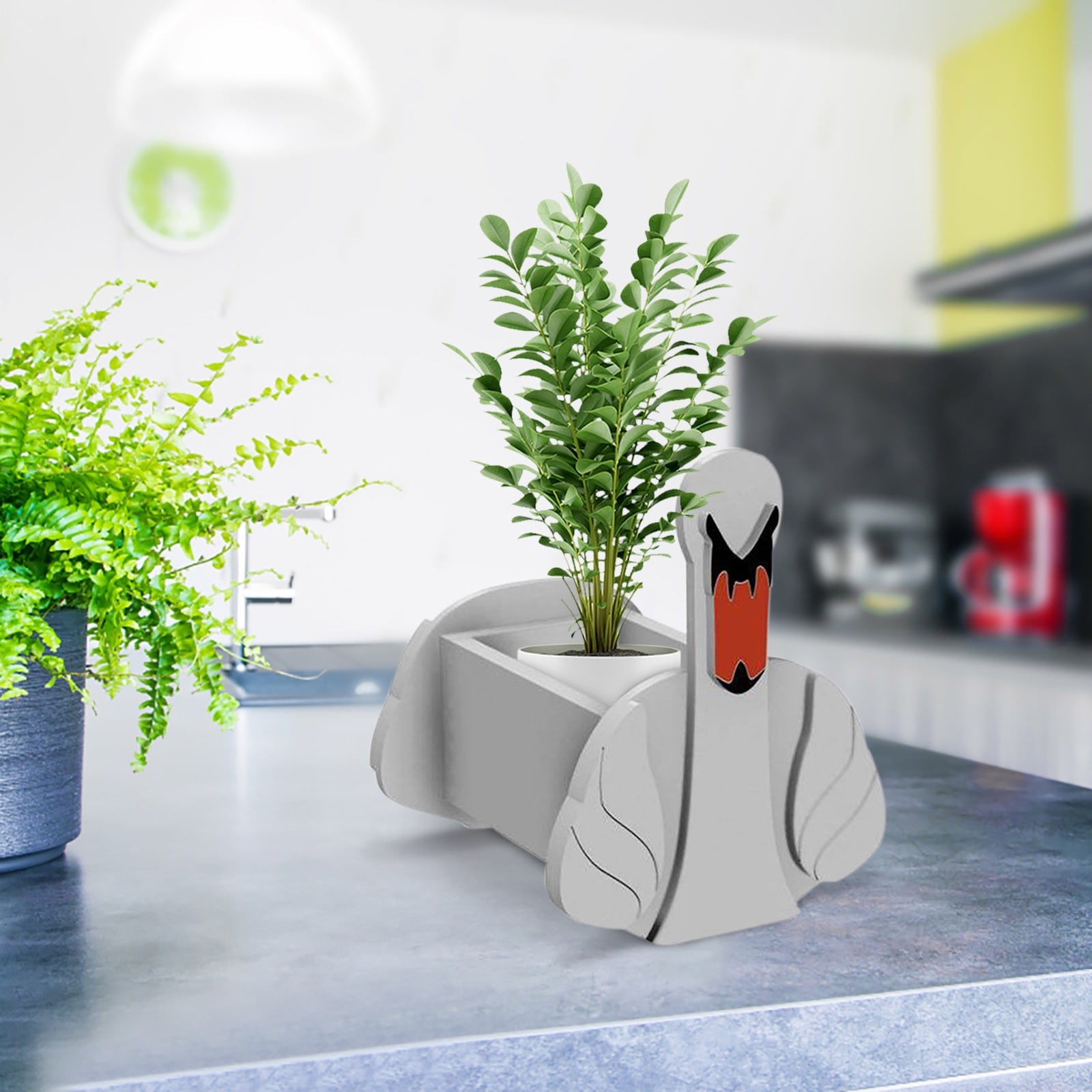 Luxcidy Cute Wild Animal Shape Planter, Creative Beasts Flowerpot, PVC ...